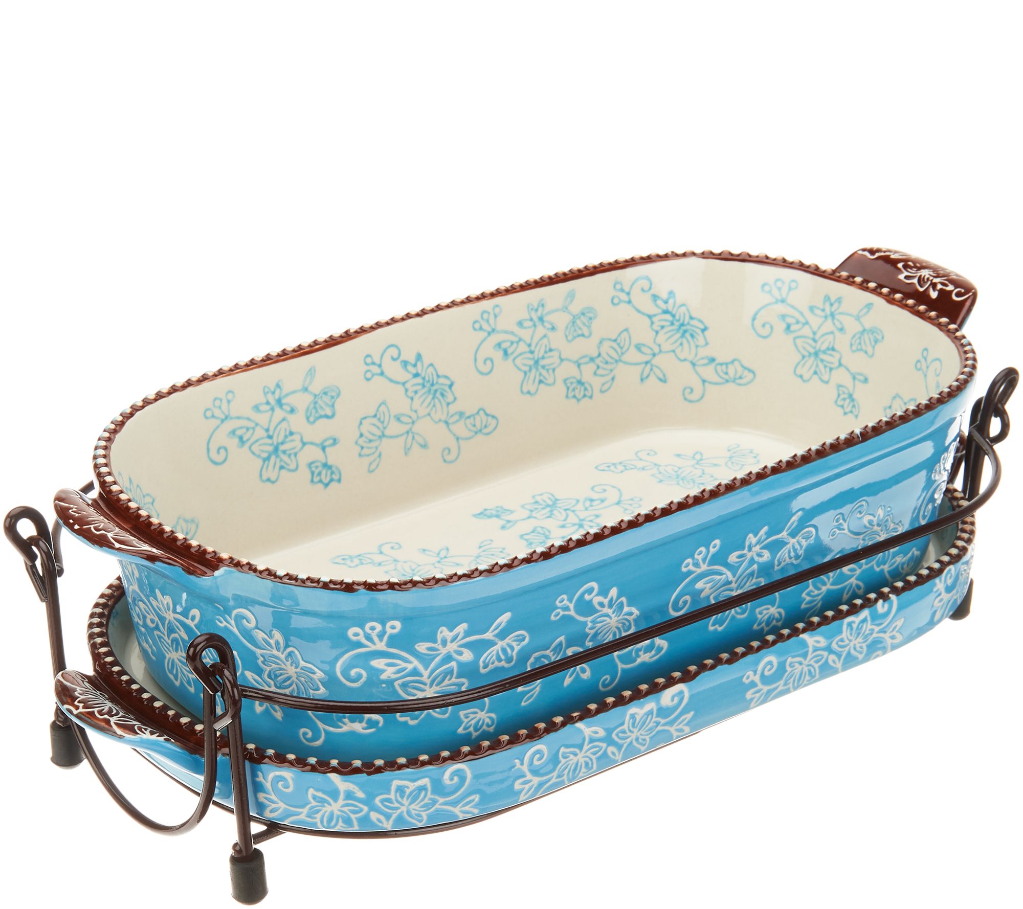 "As Is" Temp-tations Floral Lace 21-Piece Bakeware Set - QVC.com