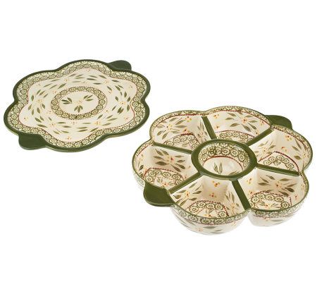 "As Is" Temp-tations Old World Divided Daisy Server - QVC.com