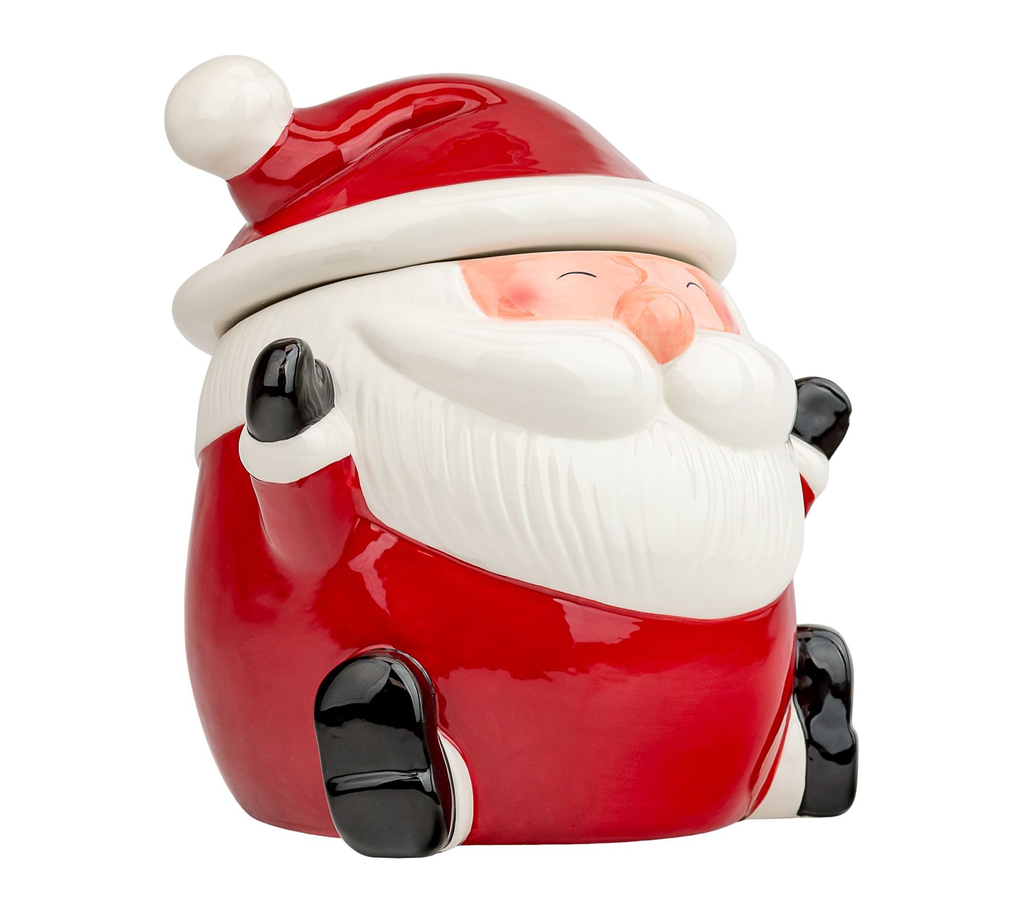 10 Strawberry Street Joyful Santa Canister - QVC.com
