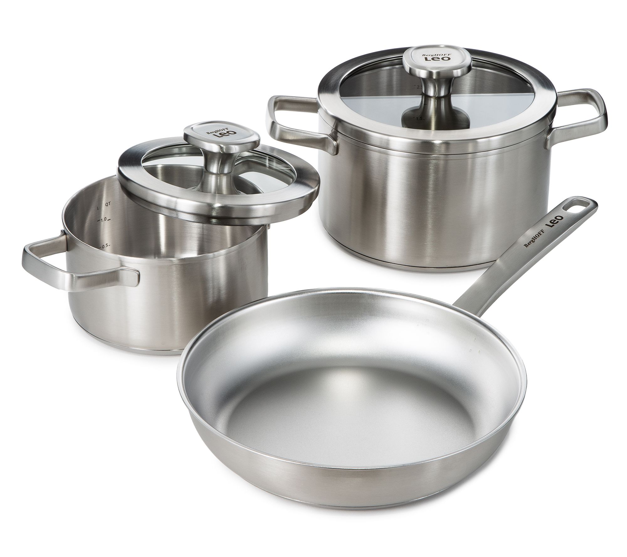 BergHOFF Graphite 5Pc 18/10 Stainless Steel Cookware Set - QVC.com