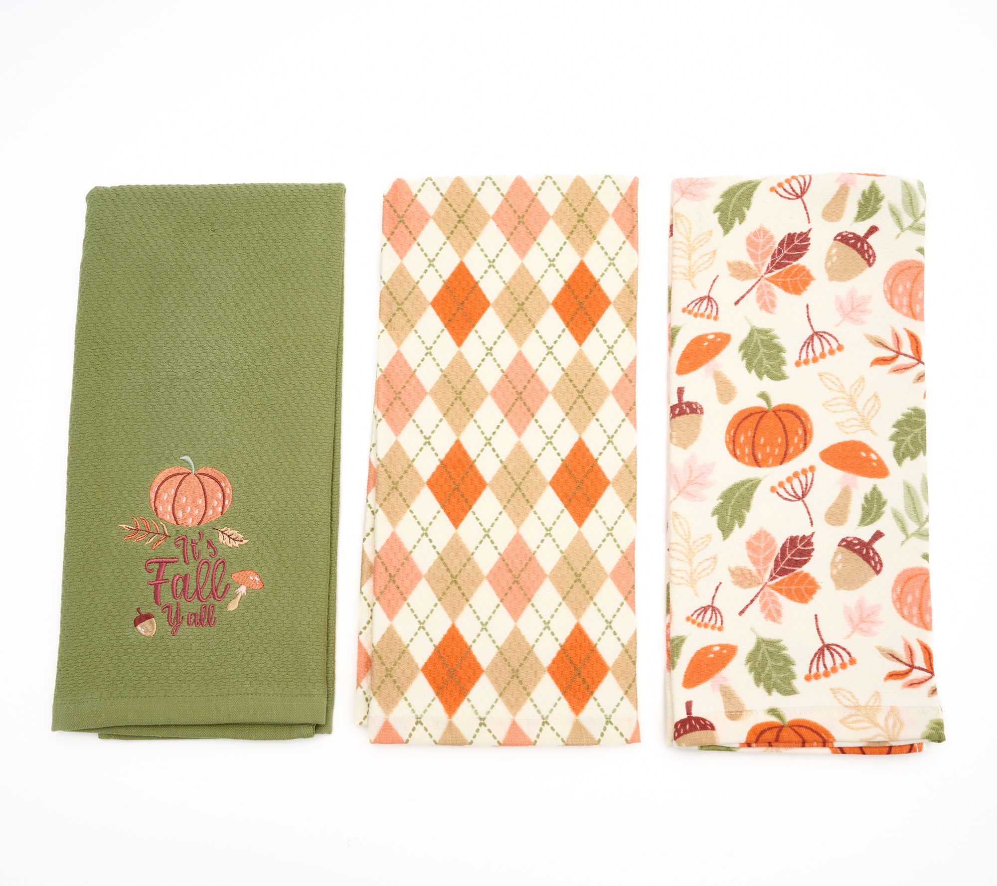In the Kitchen With David S/3 Fall Theme Printed Kitchen Towels - QVC.com