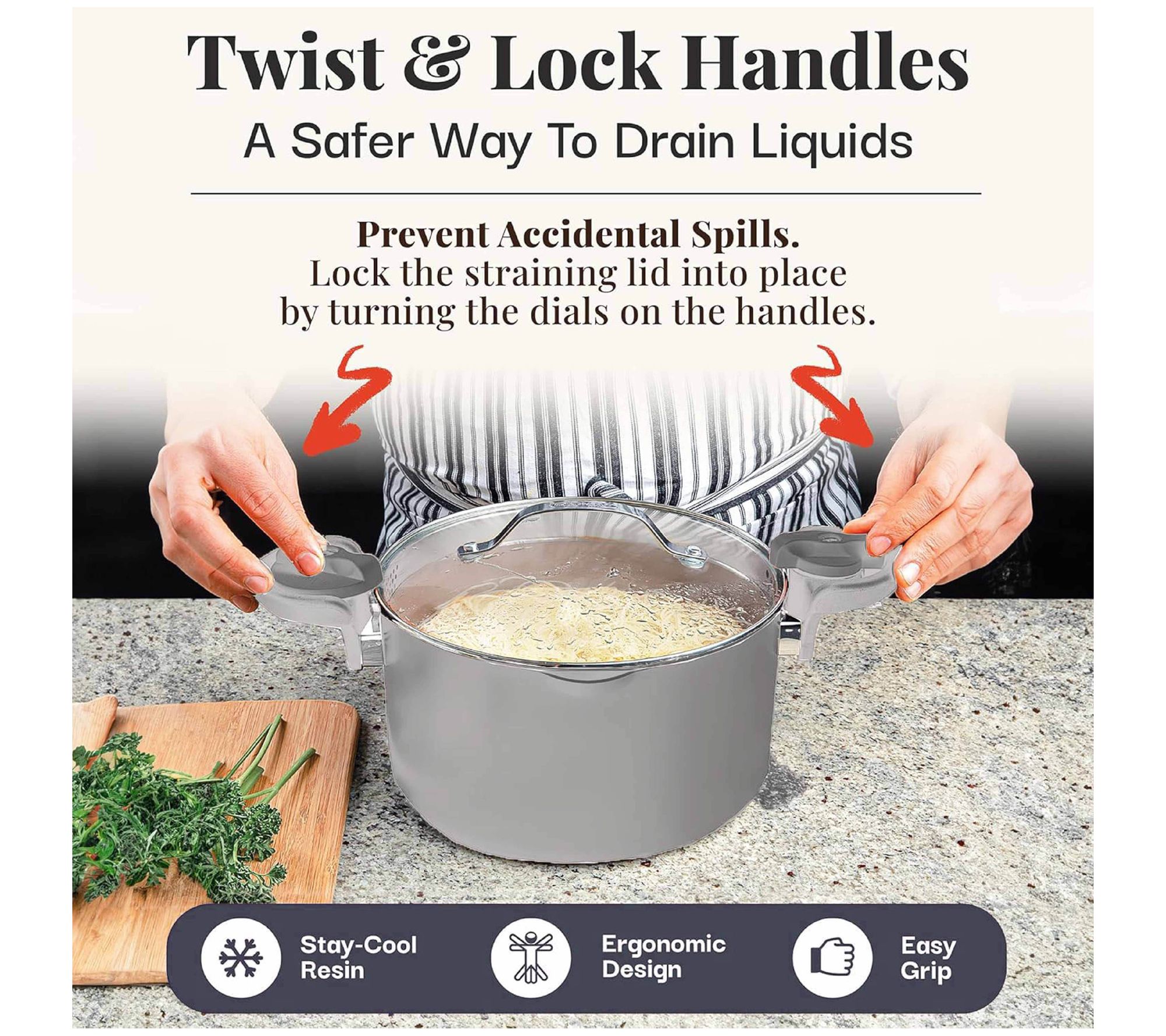 Gotham Steel Light Grey Ultra Nonstick Ceramic5-Qt Pasta Pot - QVC.com