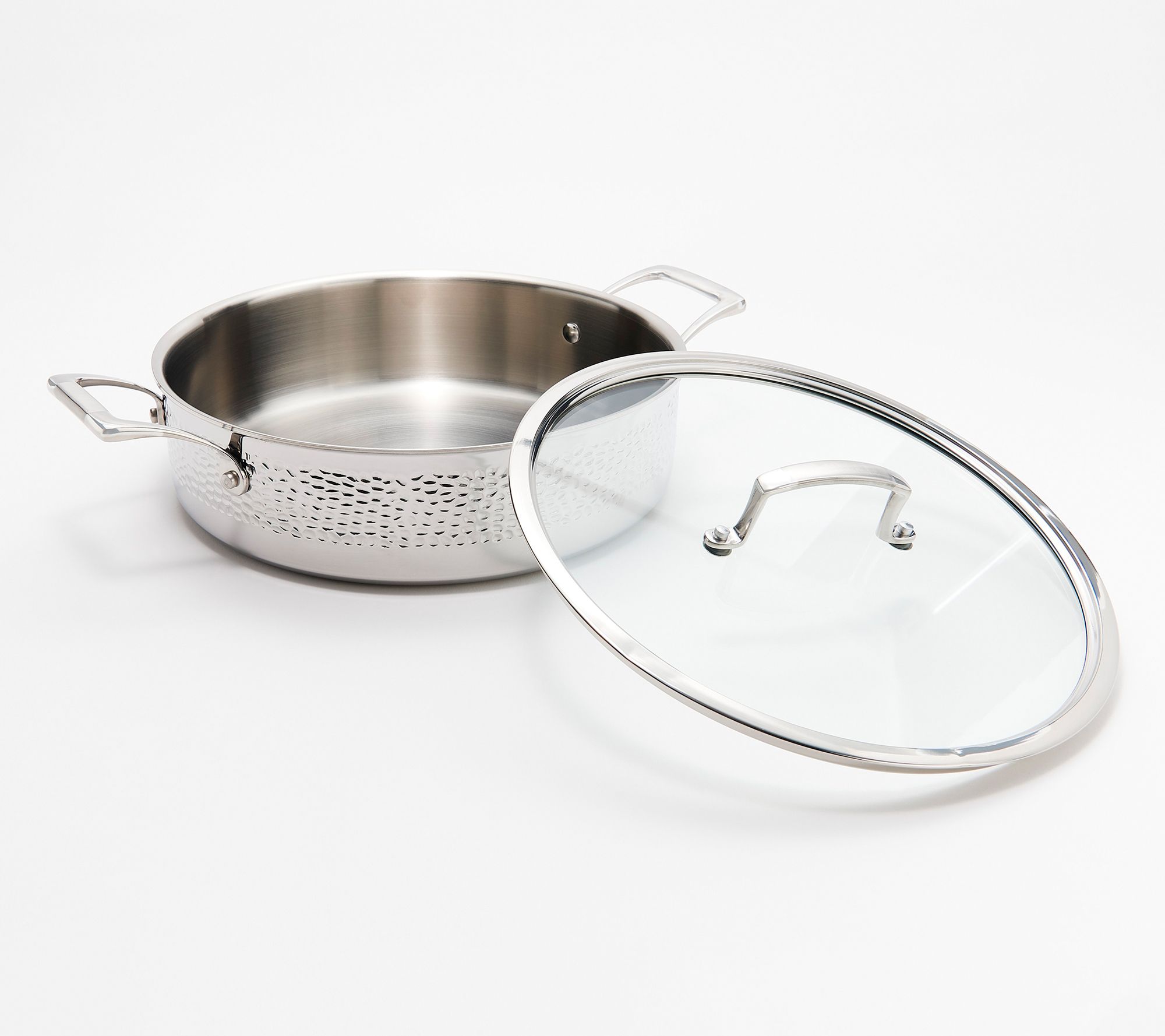 Blue Jean Chef 3-Pc Tri-Ply Hammered Stainless Steel Cookware Set - QVC.com