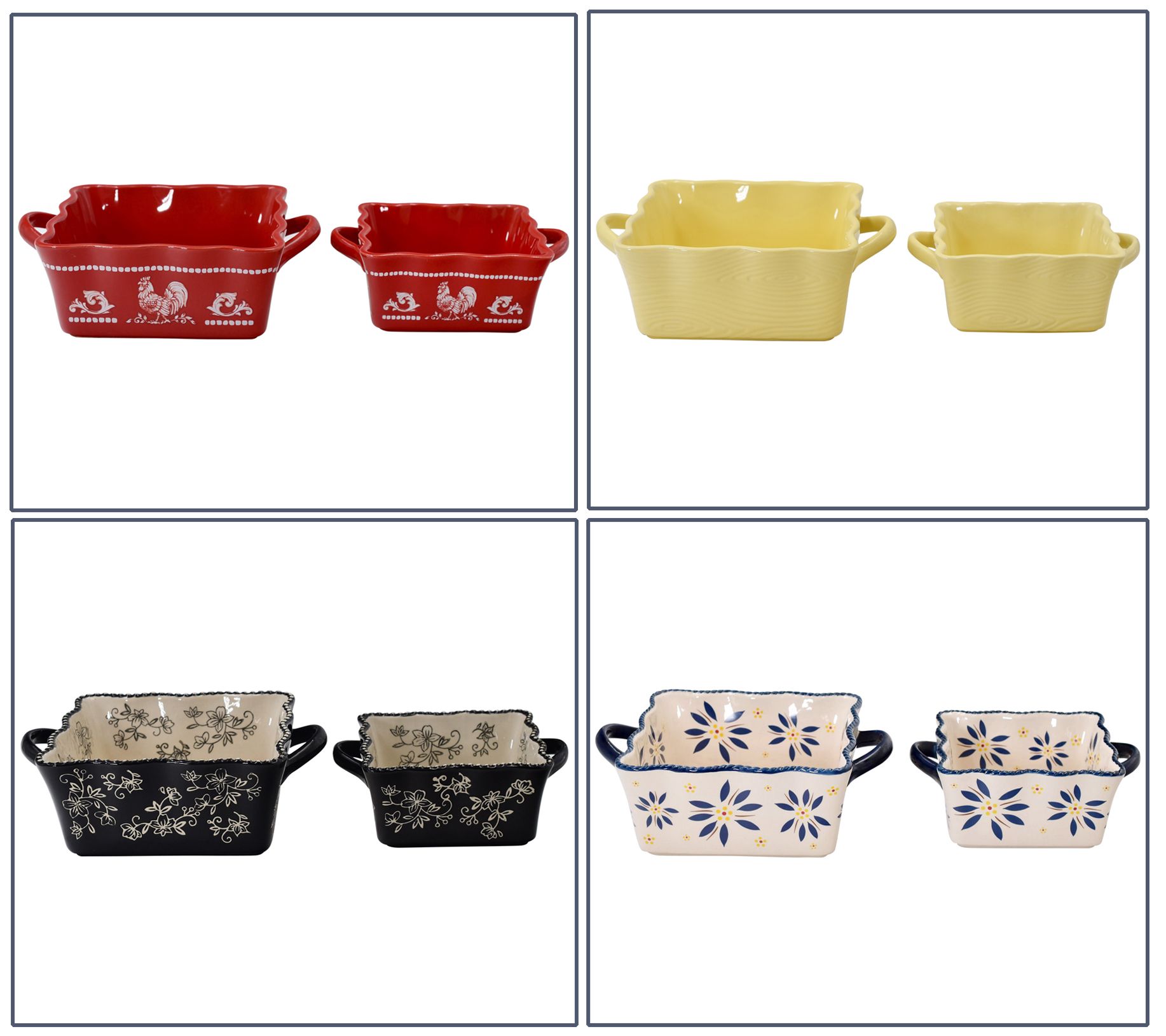 Temp-tations 2-Piece Square Nesting Ruffled Baker Set - QVC.com