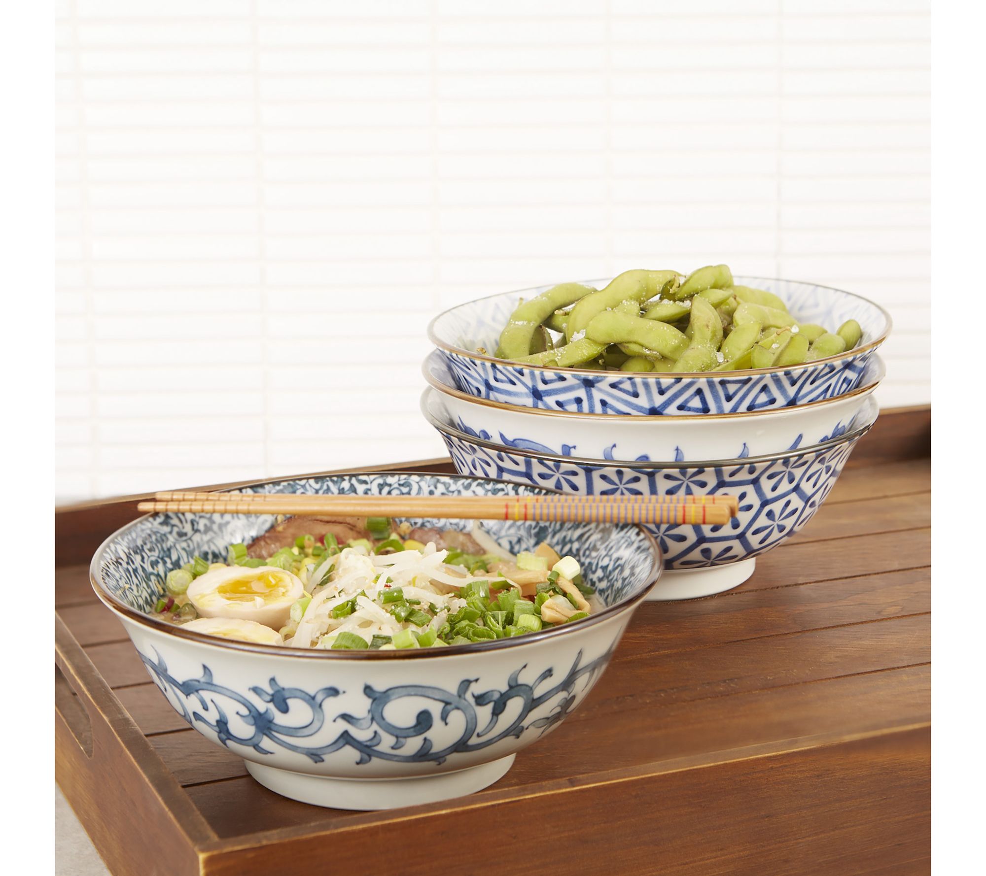 RSVP Set of 4 Japanese Porcelain Bowls 32 oz - QVC.com