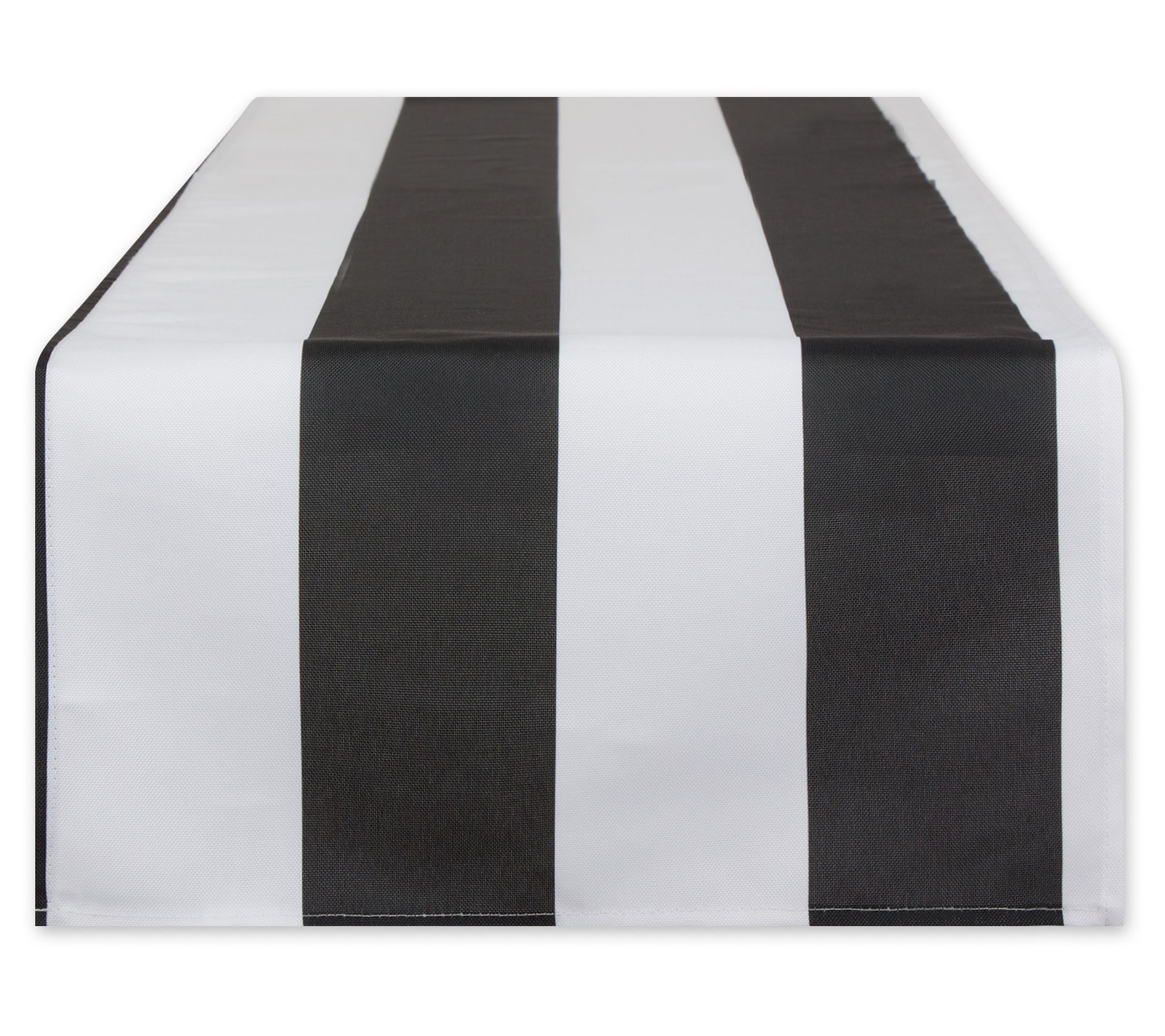 Design Imports 72" Black Cabana Stripe Outdoor Table Runner - QVC.com