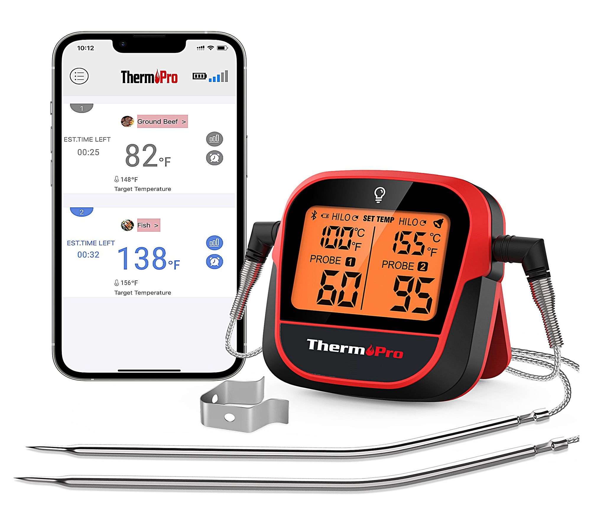 ThermoPro TP902 W 350FT Wireles s Digital Meat Thermometer - QVC.com