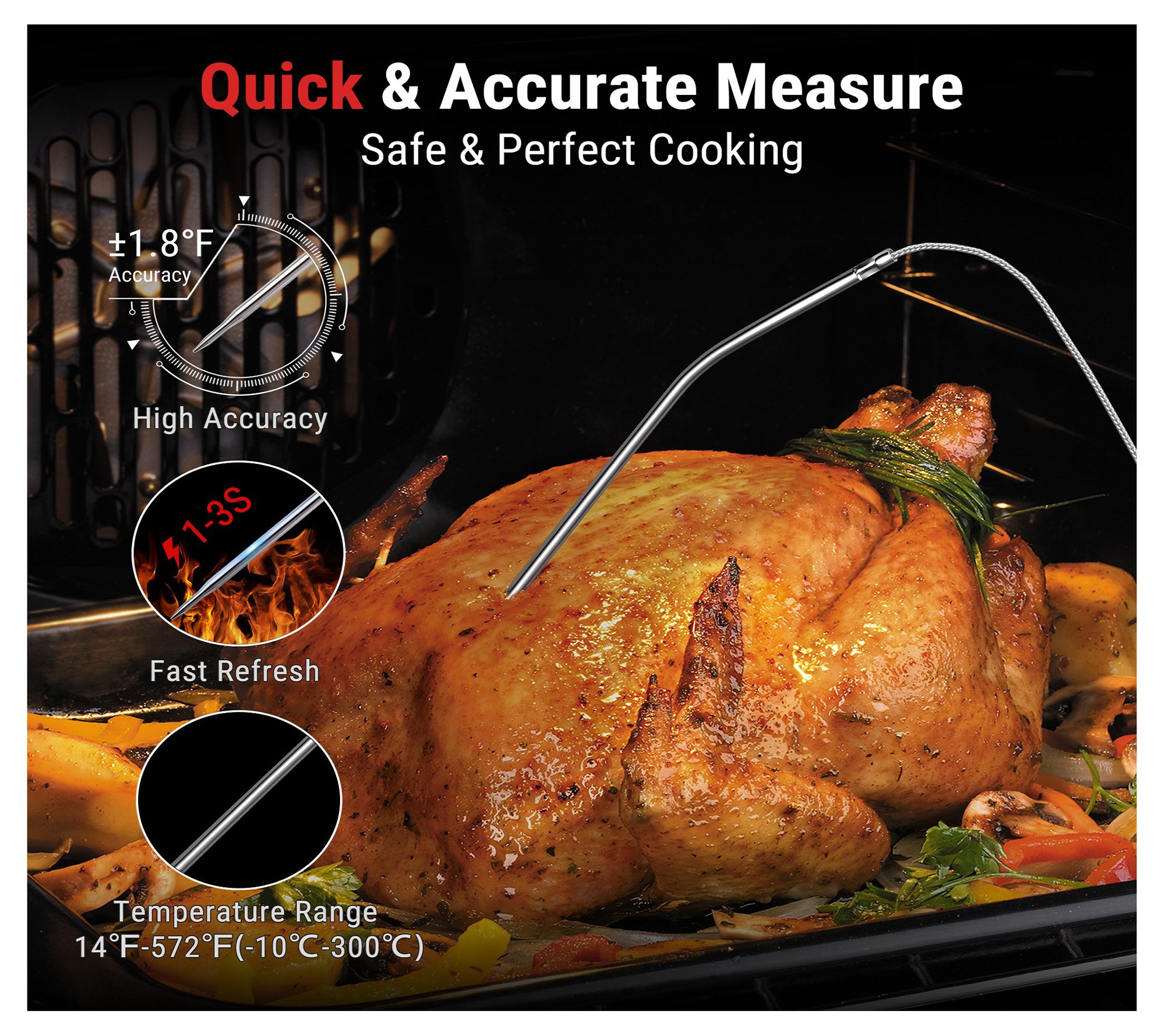 ThermoPro TP902 W 350FT Wireles s Digital Meat Thermometer - QVC.com