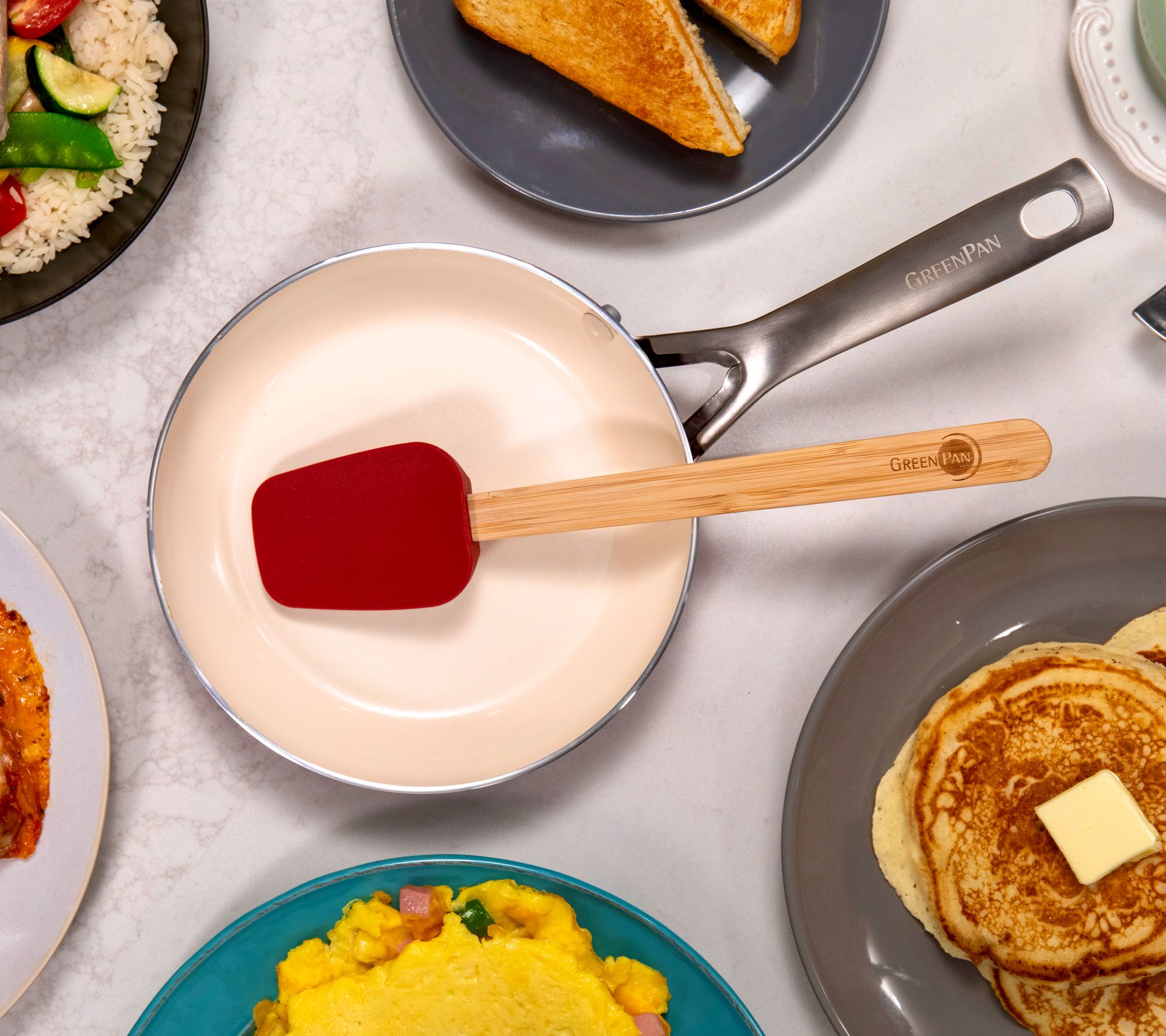 Greenpan Savour Ceramic Nonstick 8" Skillet w/ Spatula - QVC.com