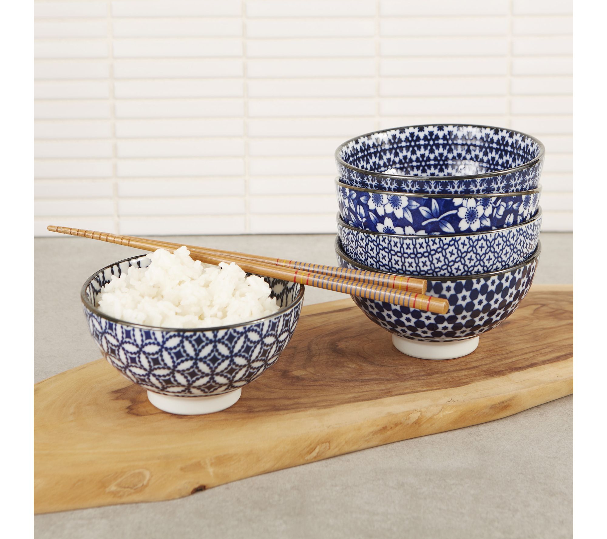 RSVP Set of 5 Japanese Porcelain Bowls 8 oz - QVC.com