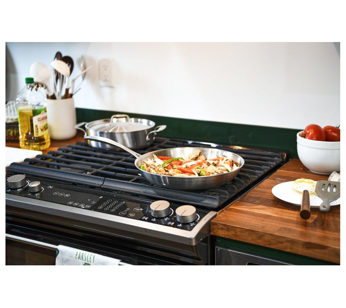 American Kitchen 12" Premium Stainless-Steel Skllet - QVC.com