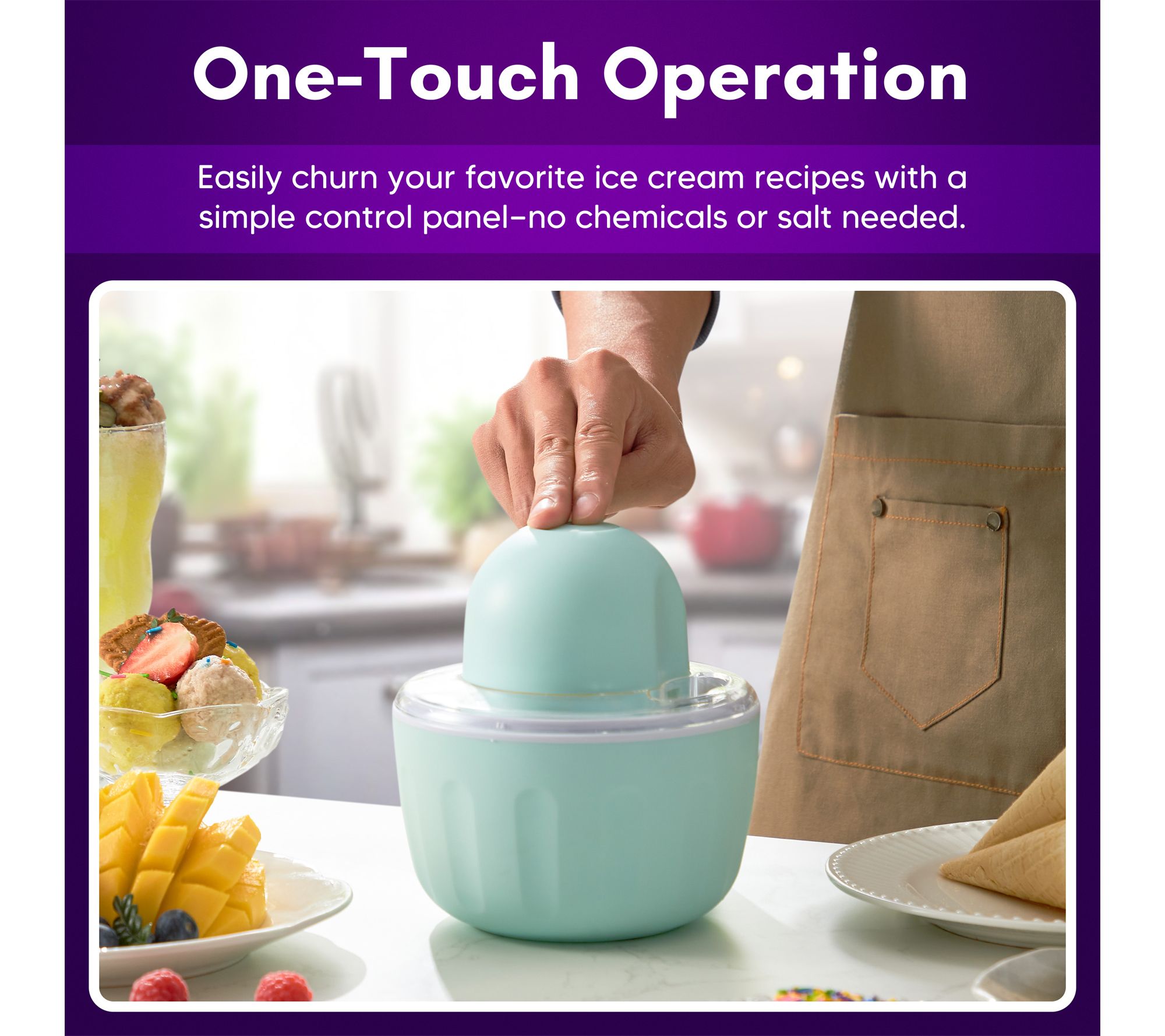 Americana 1 pint Ice Cream Maker w/ Freeze Bowl - QVC.com
