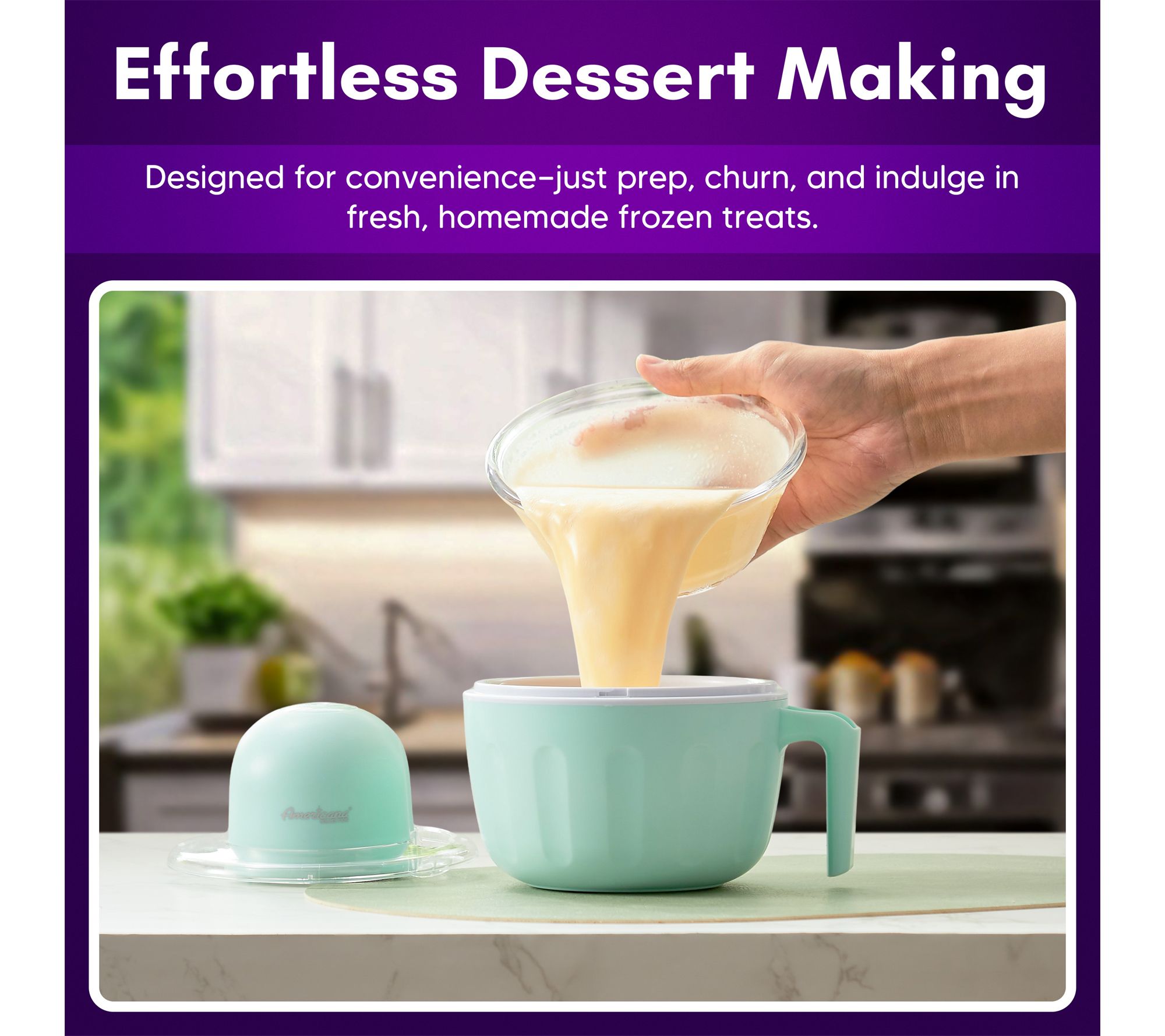 Americana 1 pint Ice Cream Maker w/ Freeze Bowl - QVC.com