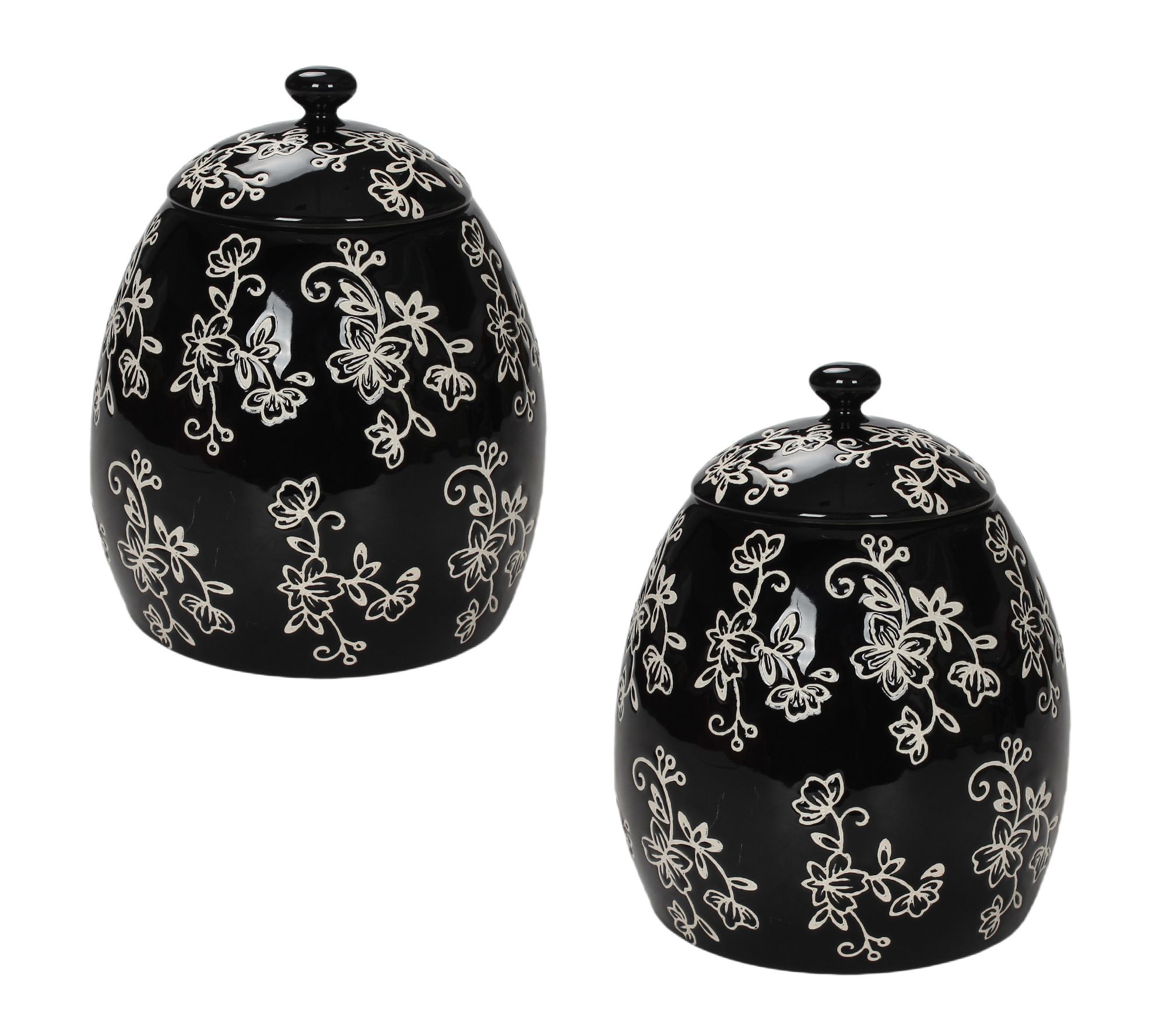 Temp-tations Floral Lace Set of (2) 18-oz Treat Jars - QVC.com