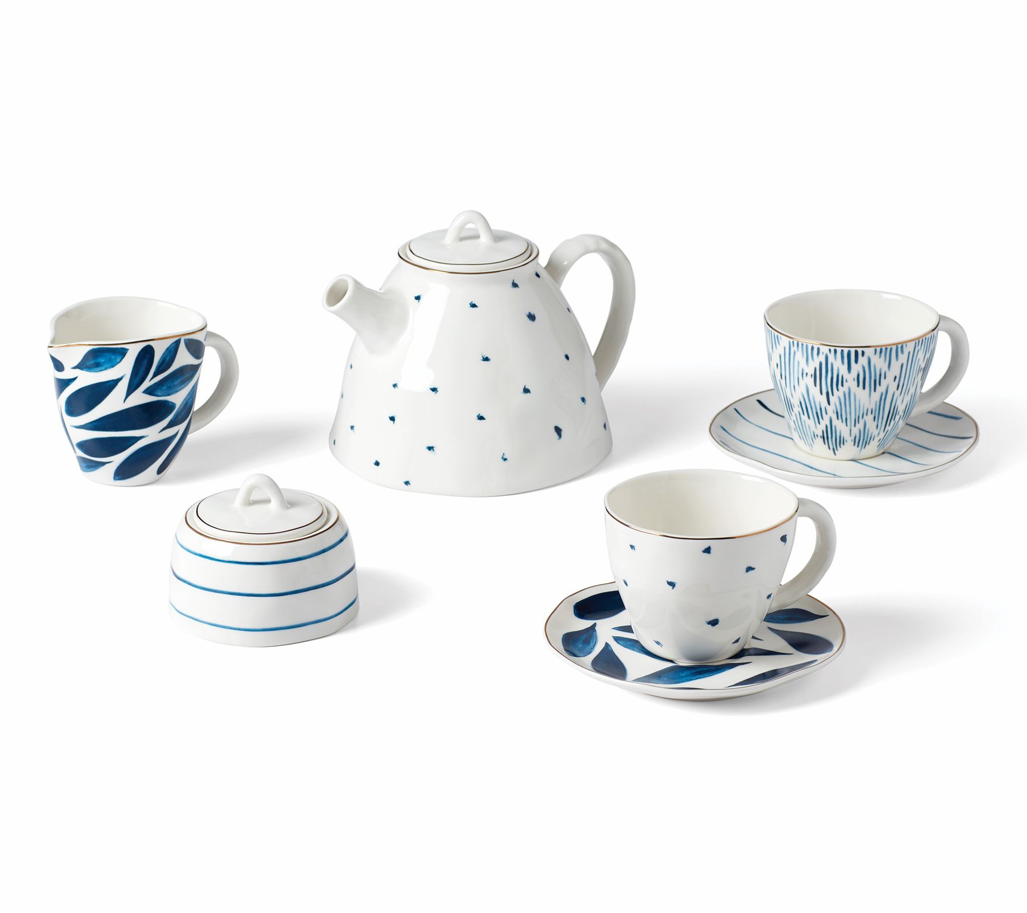 Lenox Blue Bay 9-Piece Tea Set - QVC.com