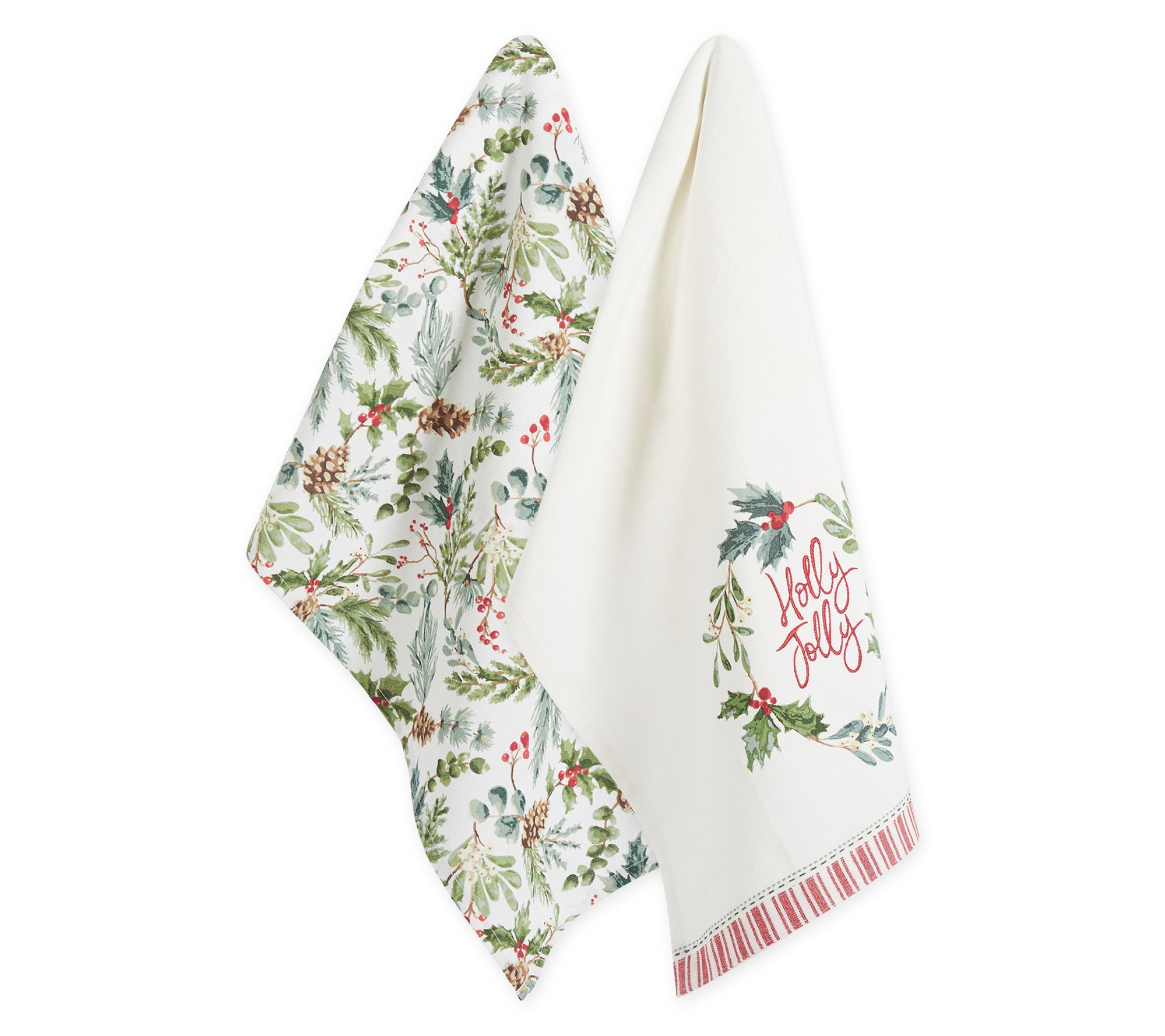 Design Imports Set of 2 Holly Jolly Kitchen Towels - QVC.com