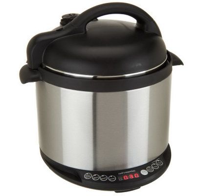 CooksEssentials 4 qt. Round Digital Stainless Steel Pressure Cooker ...
