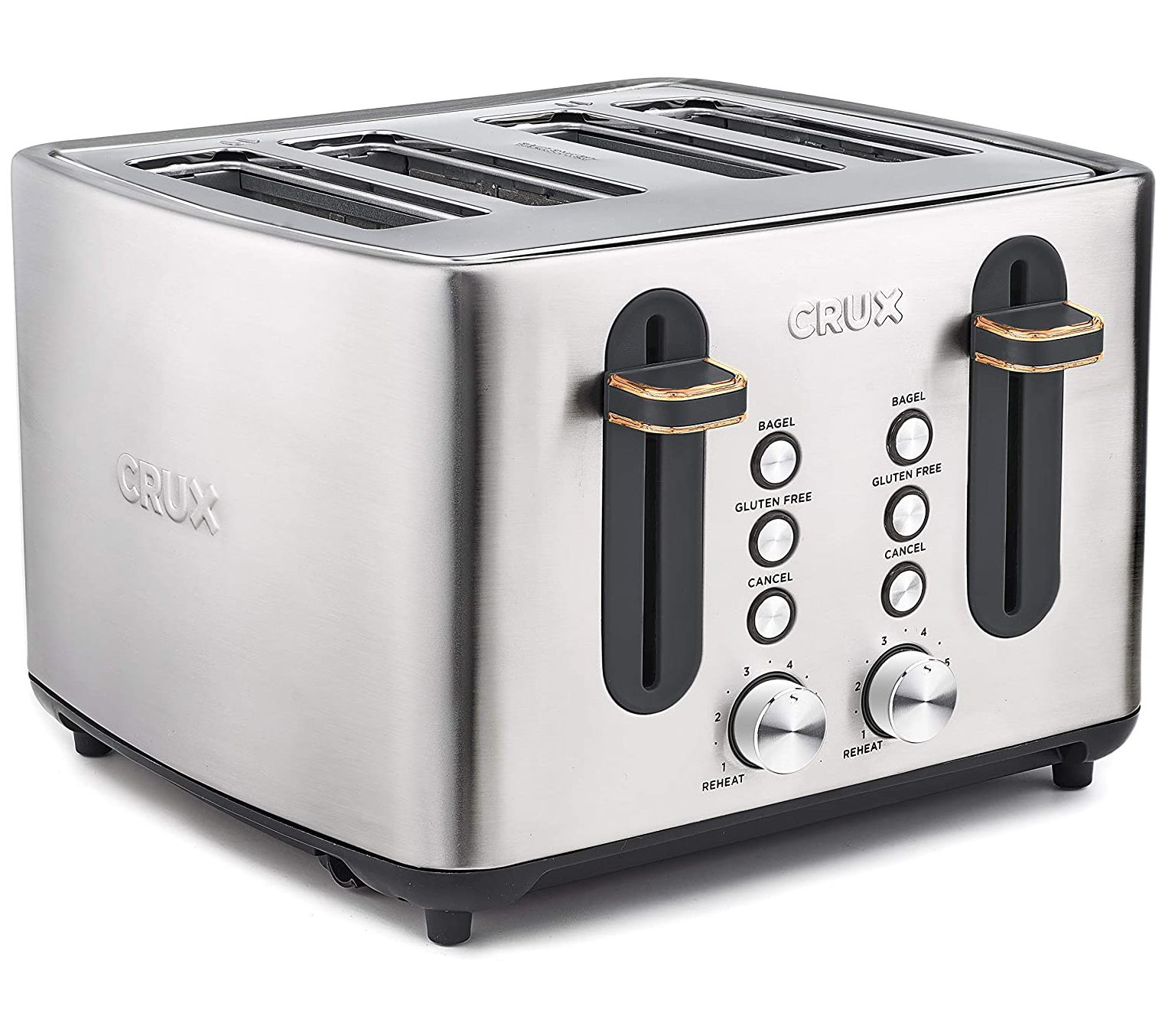 CRUX 4-Slice Extra Wide Slot Stainless Steel Toaster - QVC.com