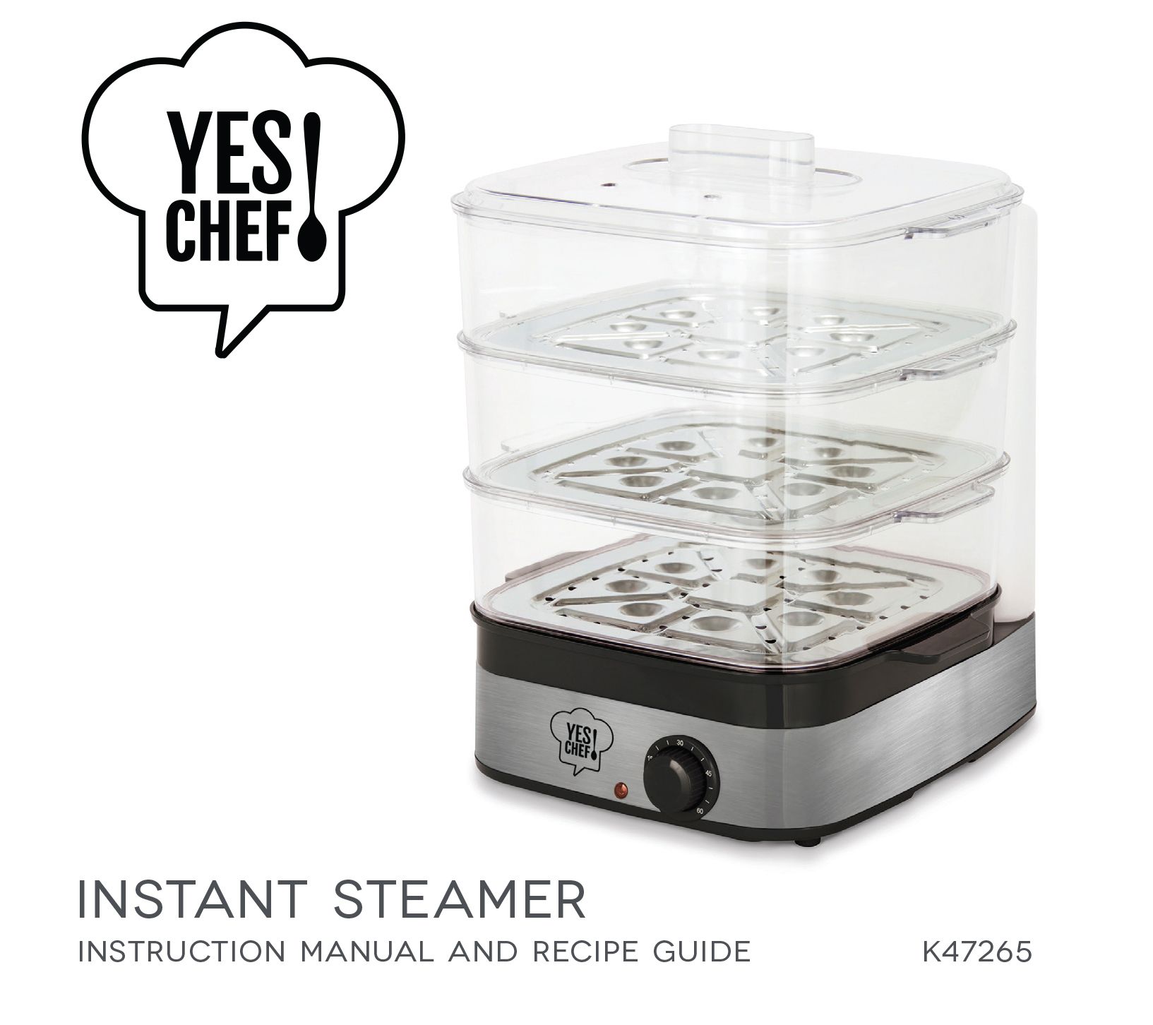 Yes Chef! 3-Tier Instant Food Steamer With 1-Liter Water Tank - QVC.com