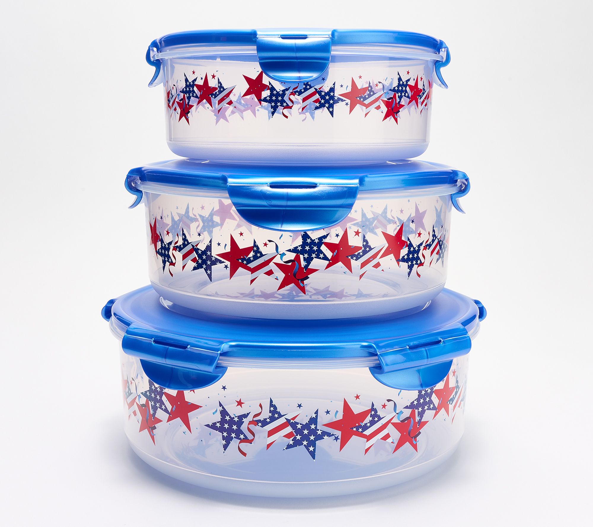 LocknLock 3-Piece Patriotic Nestable Canisters - QVC.com