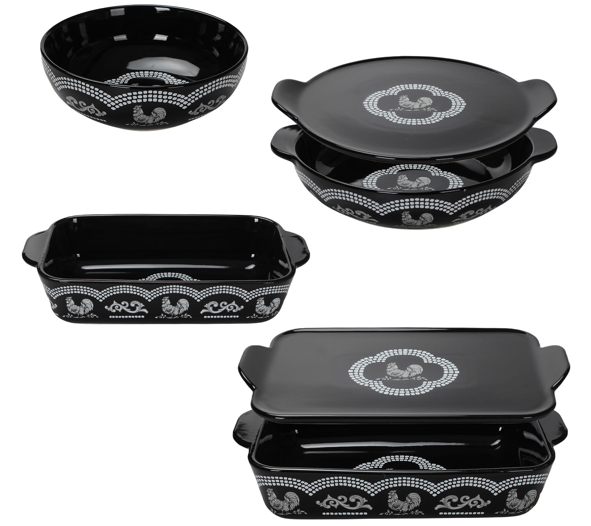 "As Is" Temp- tations Doodle Doo 6-Piece Essential Bake and Serve Set ...