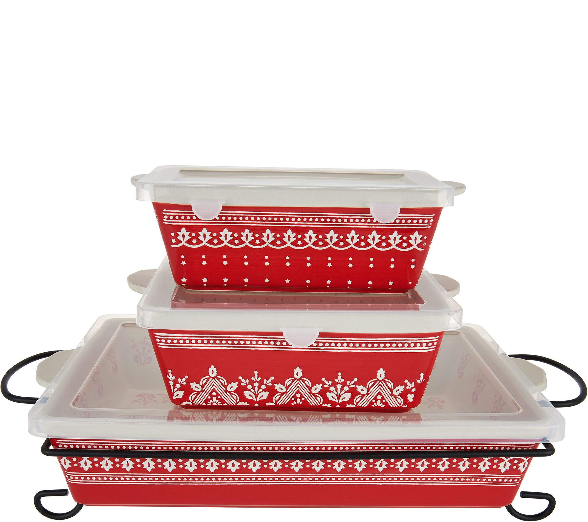 Cook's Essentials Savannah 4 pc. Bakeware Set with Lids - QVC.com
