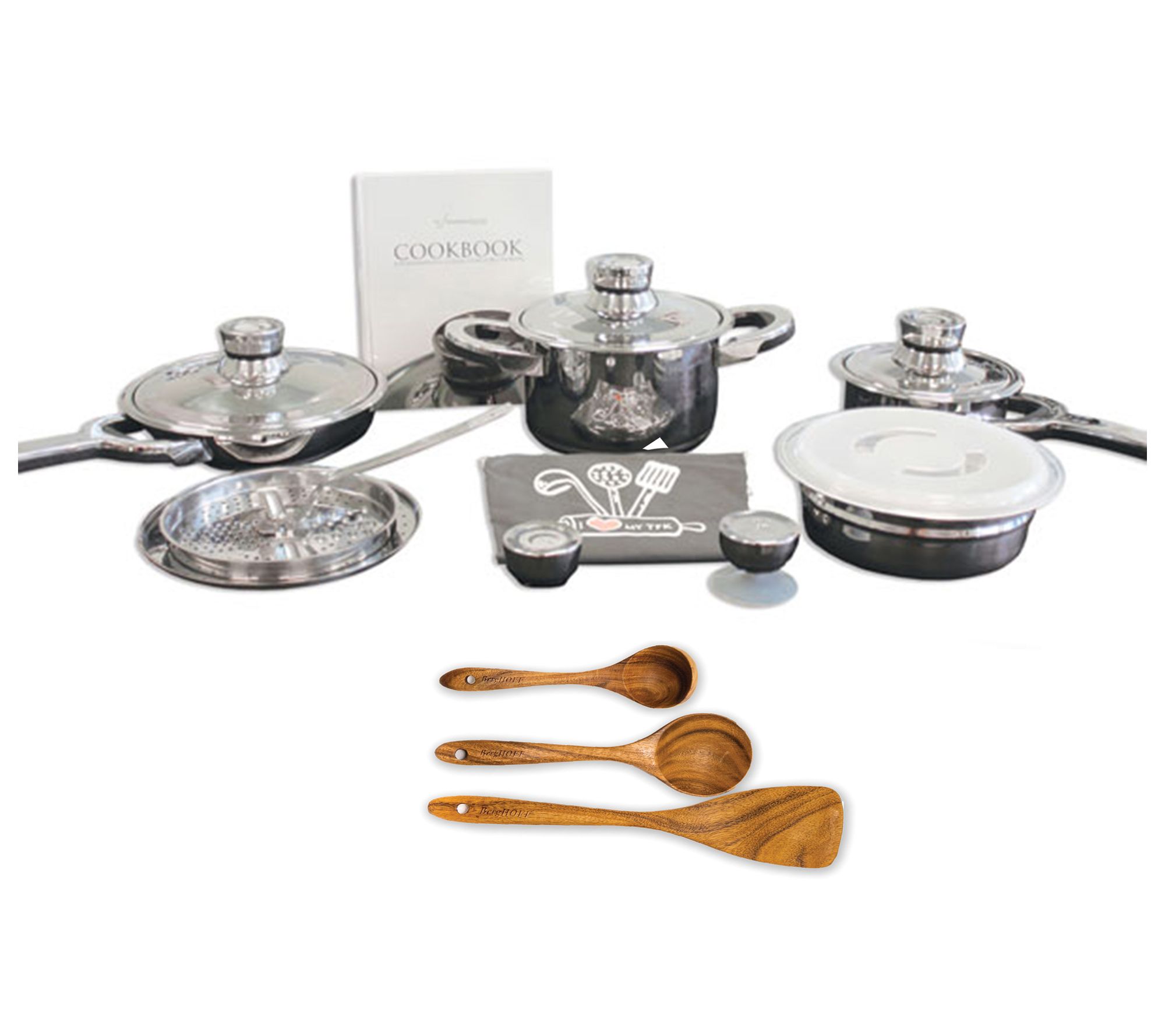 BergHOFF TFK 18Pc Gourmet 18/10 SS Cookware Set - QVC.com