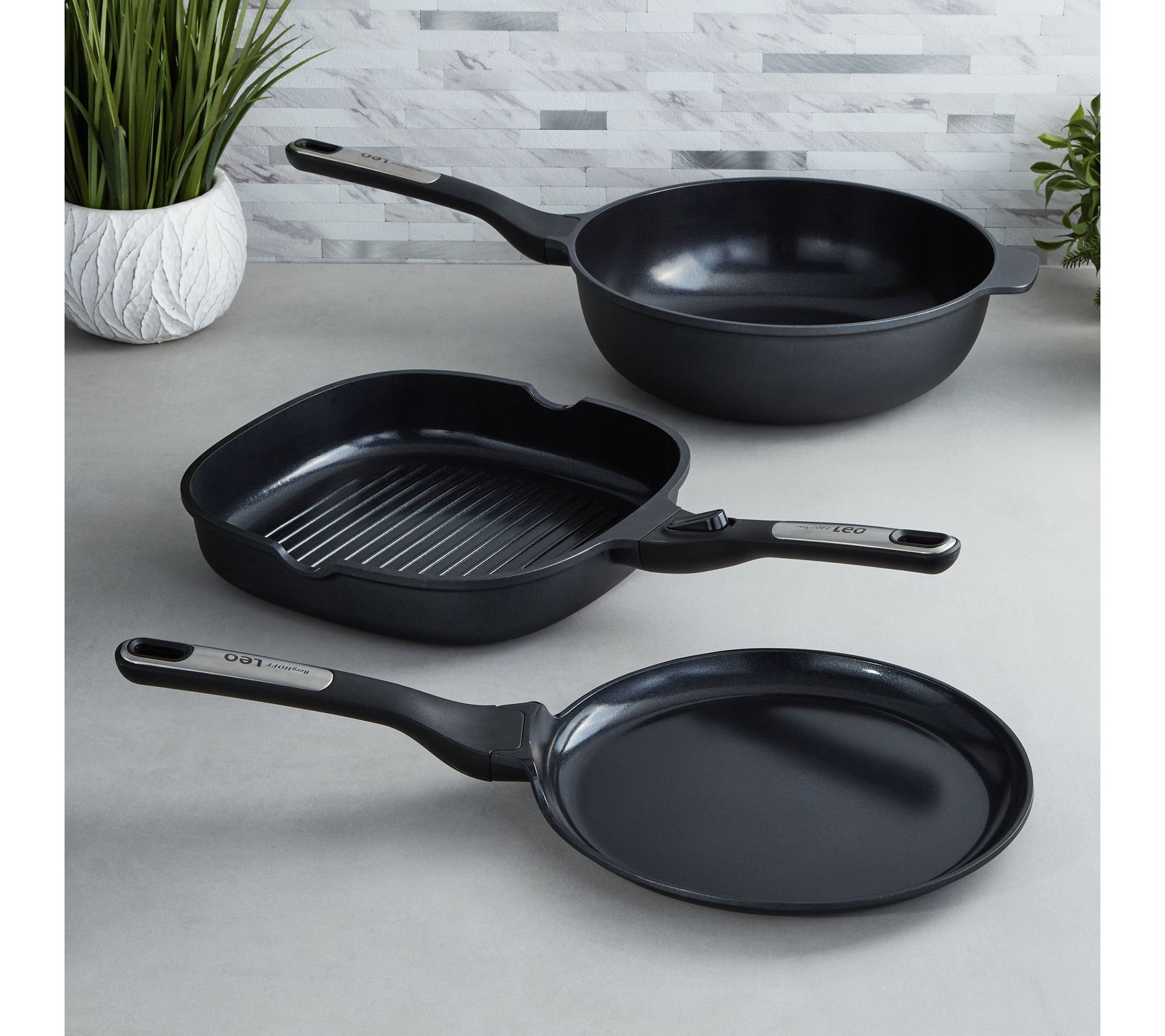 BergHOFF Phantom 3-Pc Nonstick Ceramic Specialty Cookware Set - QVC.com