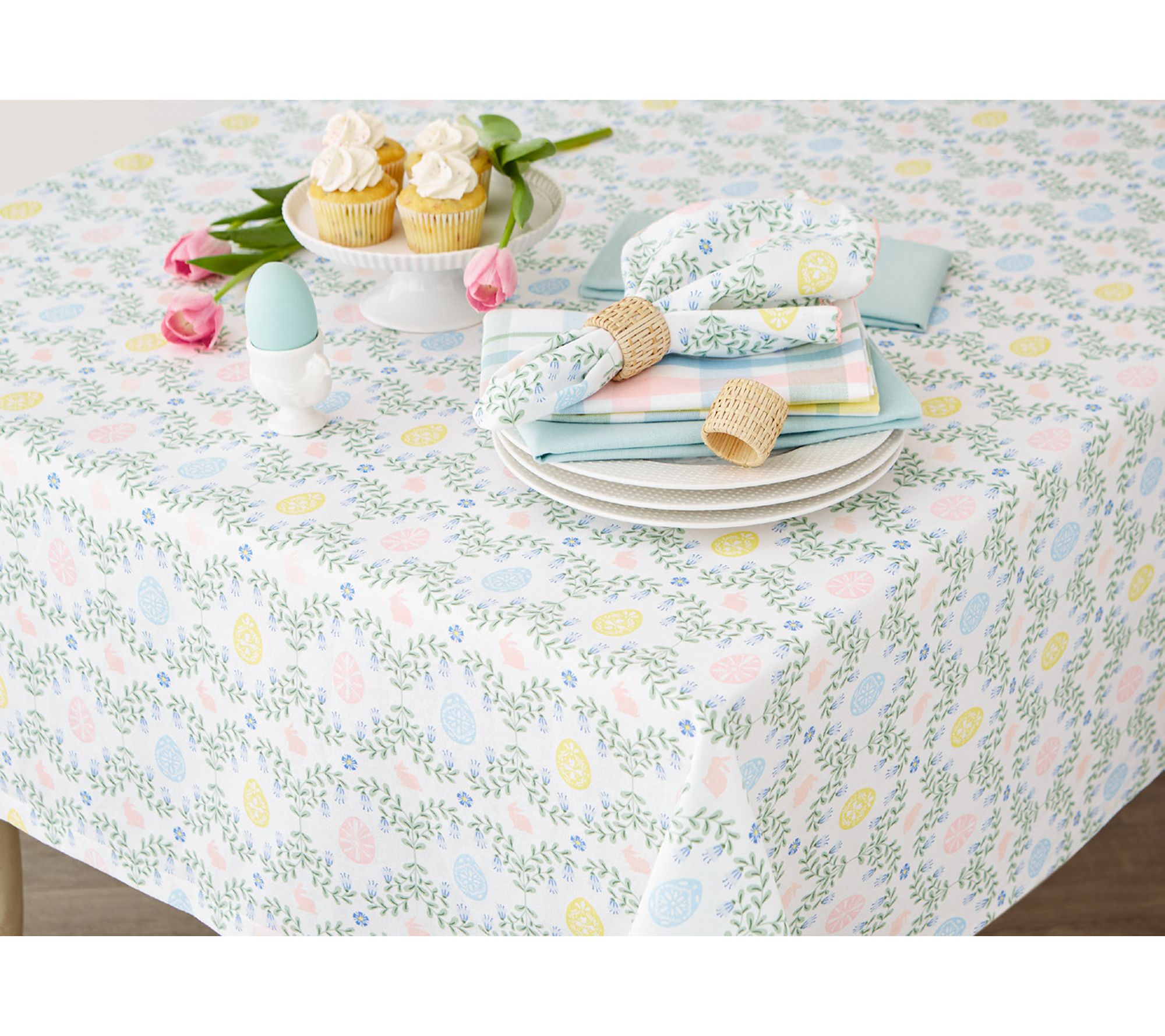 Design Imports 52x52 Printed Tablecloth - QVC.com
