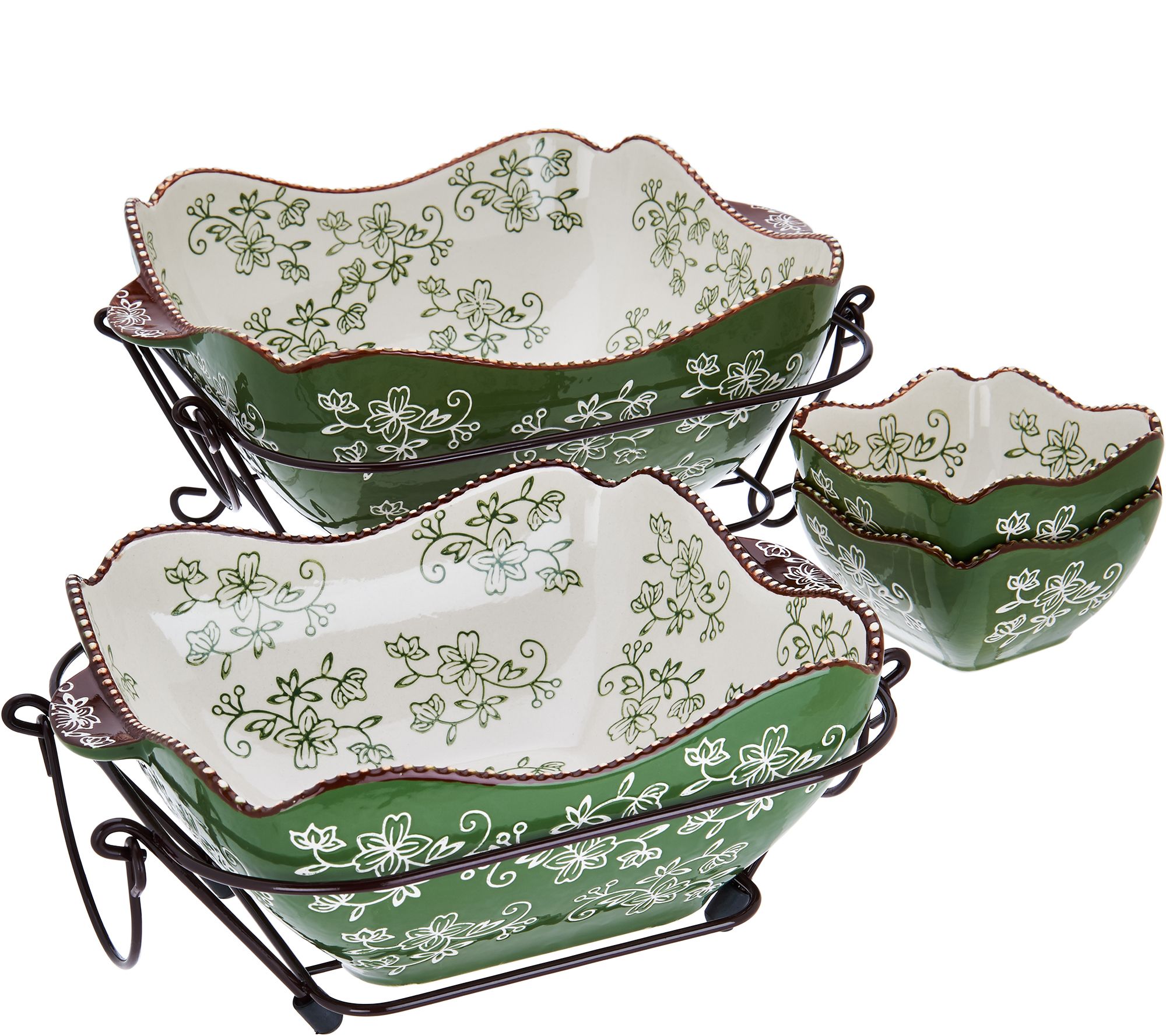 "As Is" Temp-tations Floral Lace 6-Piece Bakeware Set - QVC.com