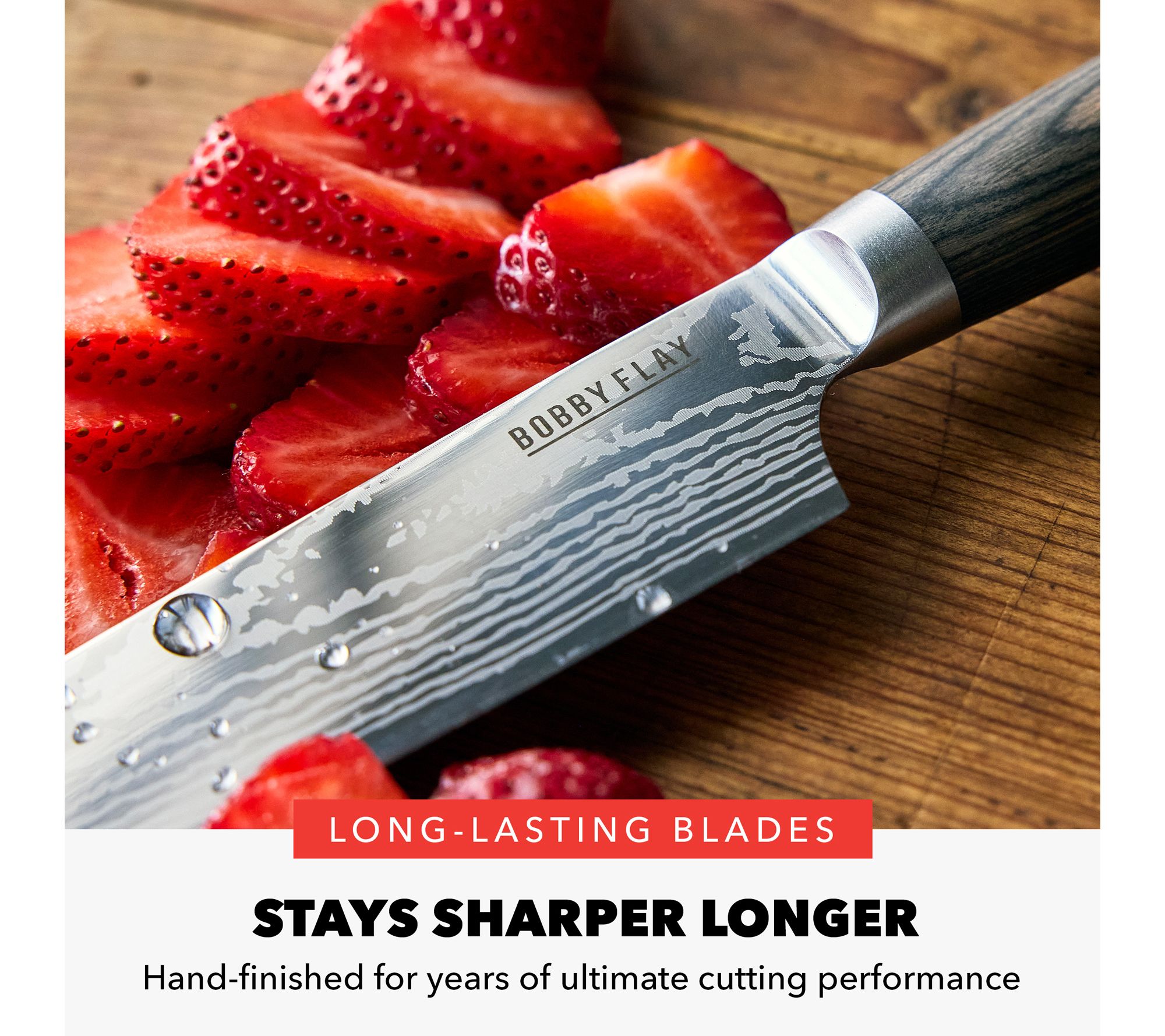 Bobby Flay by GreenPan Stainless Steel 4 PC Santoku Knife Set - QVC.com