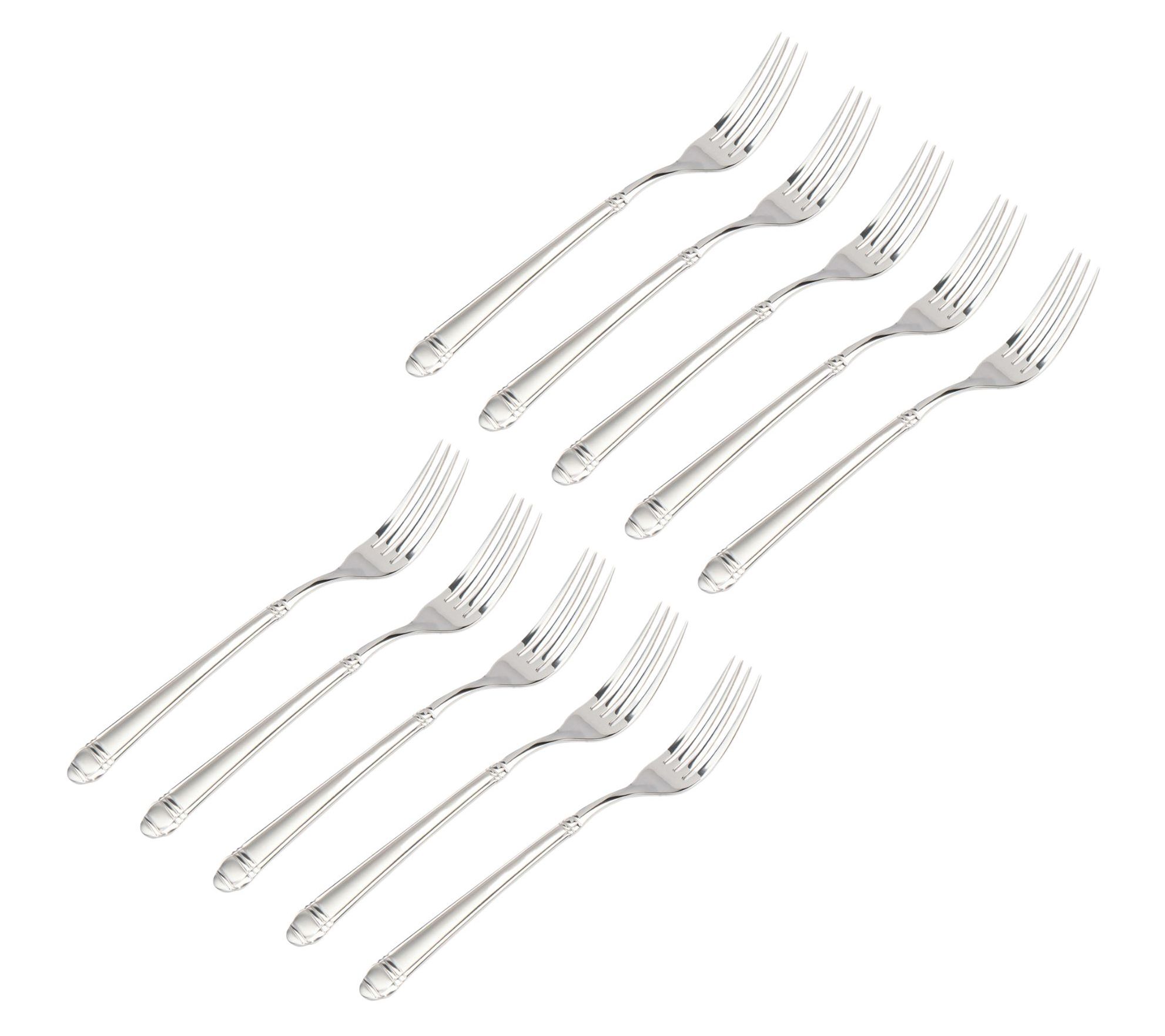 Godinger Set of 10 Crete Sandblast 18/0 SS Salad Forks - QVC.com