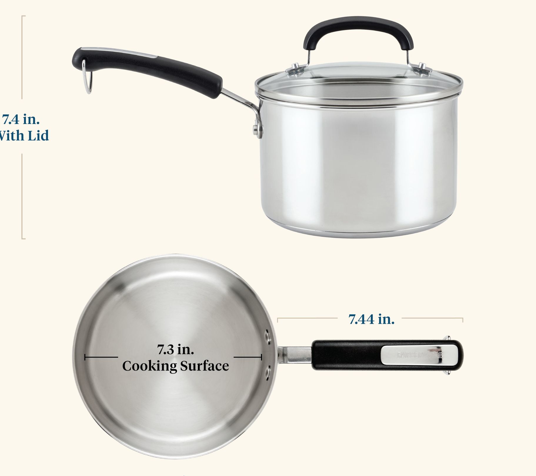 Farberware Bril liance Stainles s Steel Saucepa n with Lid 3 Qt - QVC.com