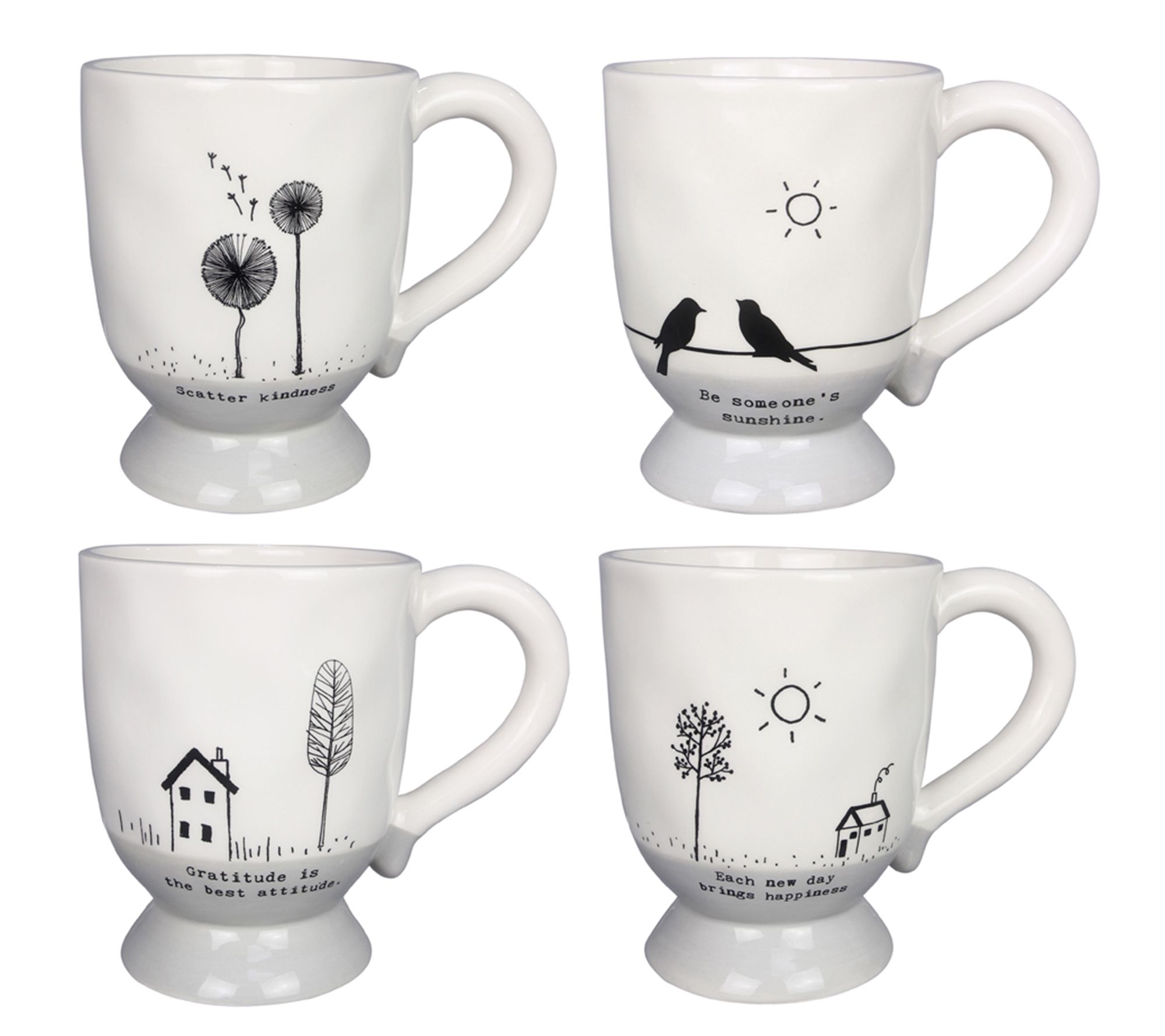 Young's Inc. Set of 4 Stamped Mugs - QVC.com