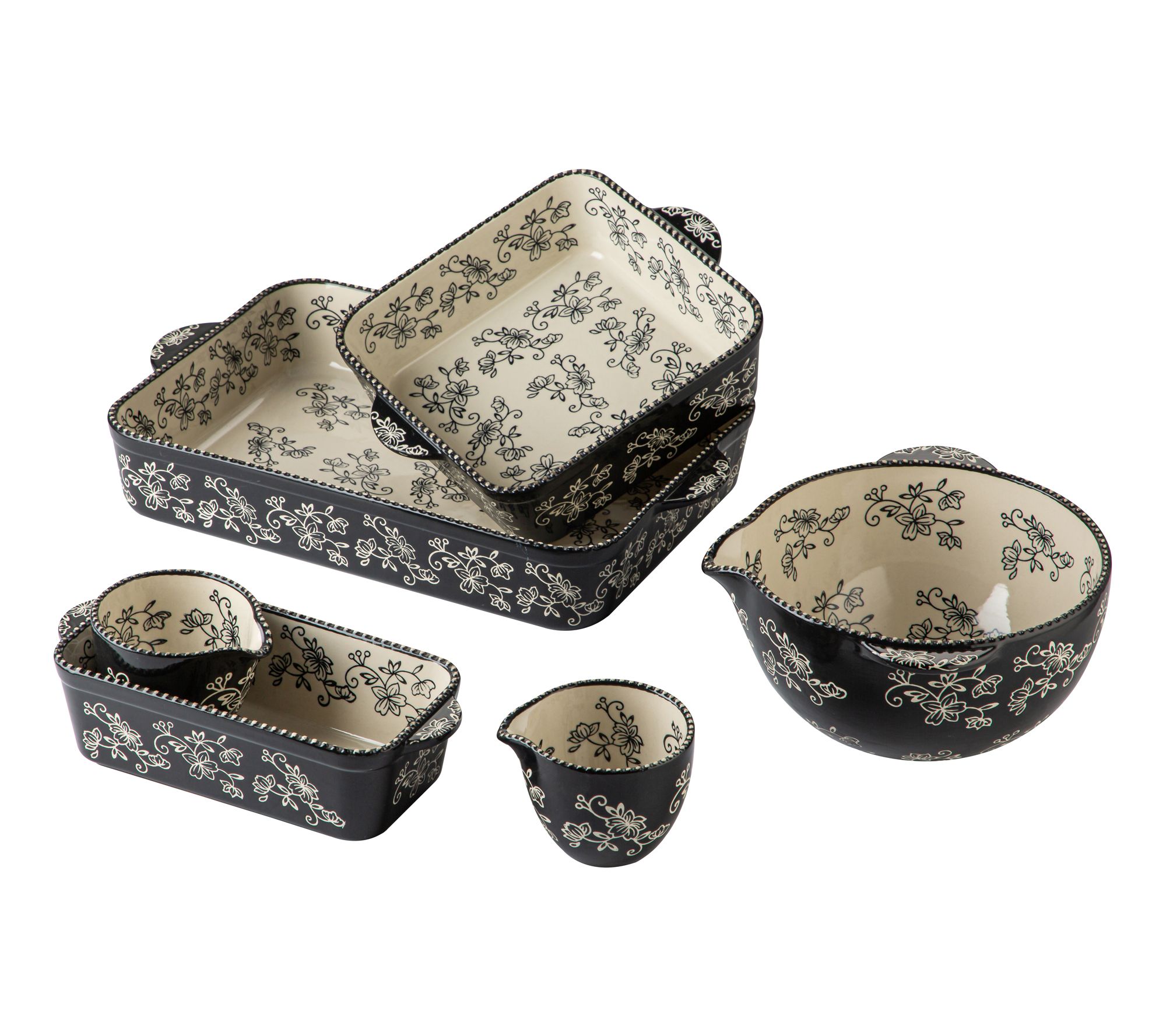 "As Is" Temp-tations Floral Lace 6Pc Essential Bakeware Set - QVC.com