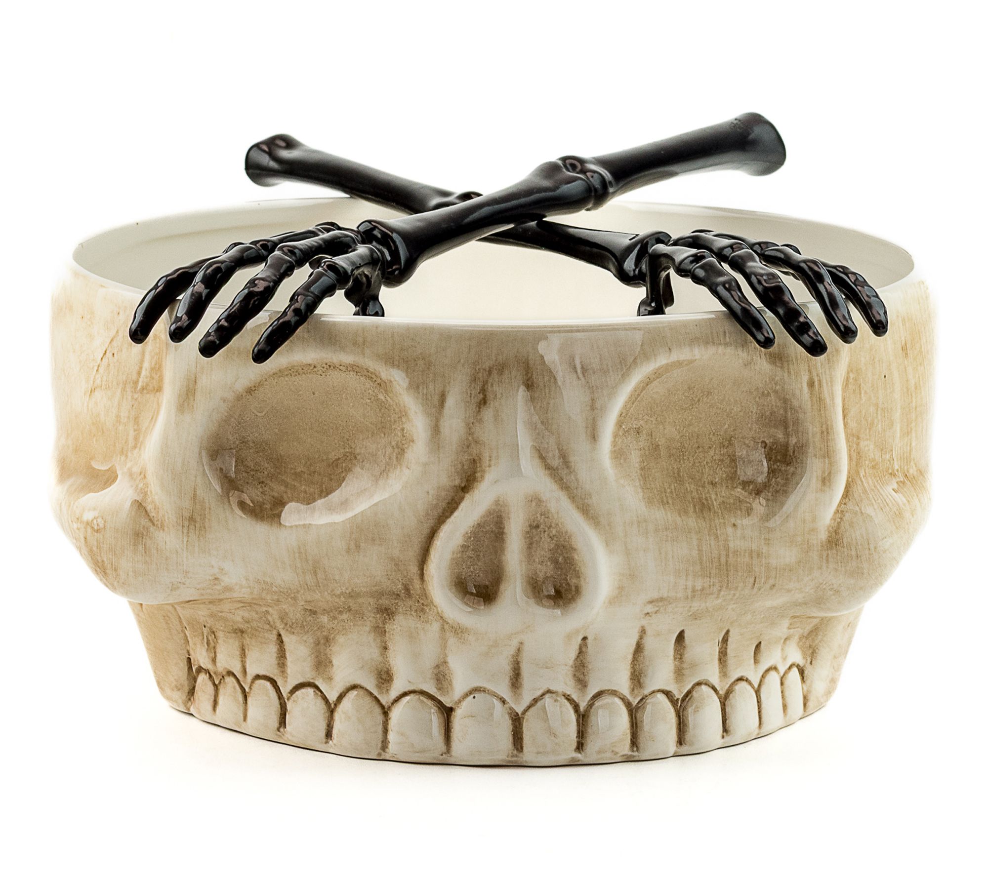 10 Strawberry Street Skull Serving Bowl, with Skeleton Serving - QVC.com