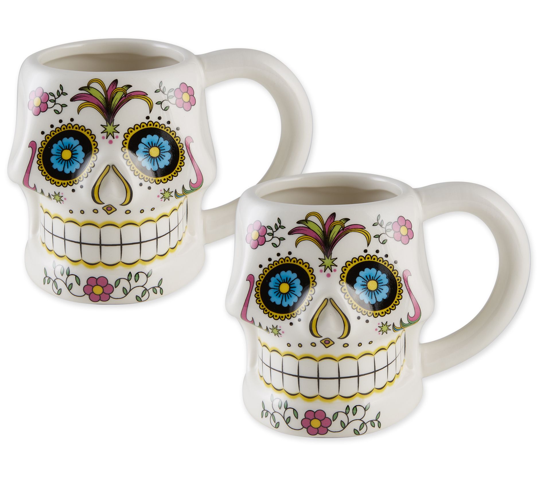 Design Imports Set of 2 Sugar Skull Ceramic Mug - QVC.com