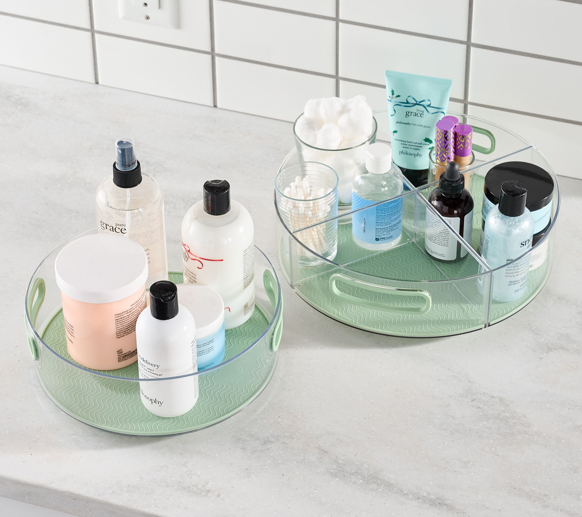 Cella 4-Pc 10" & 12" High Wall Turntables w/ Handles - QVC.com