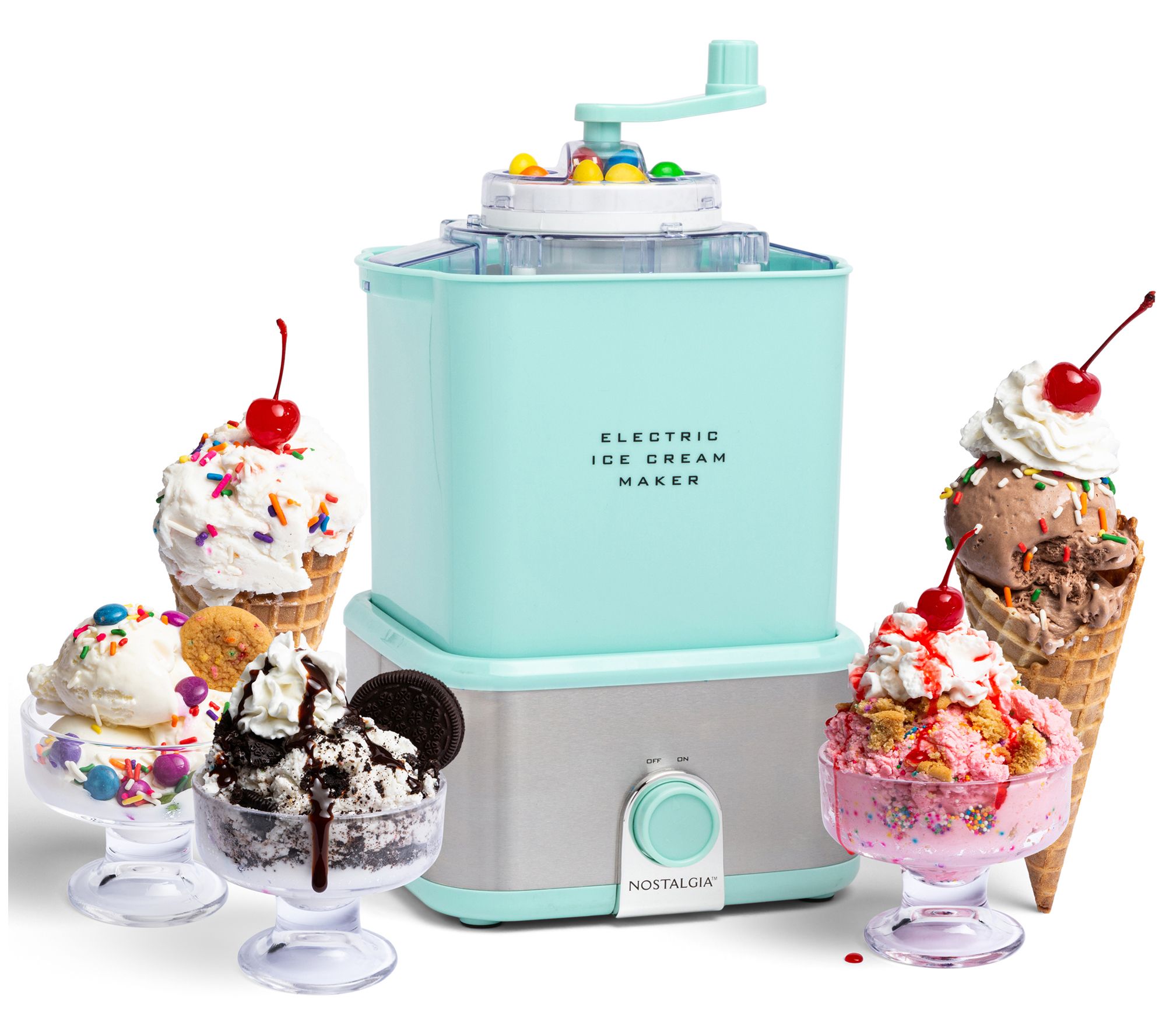 Nostalgia Electric Ice Cream Maker with Candy Crusher - QVC.com