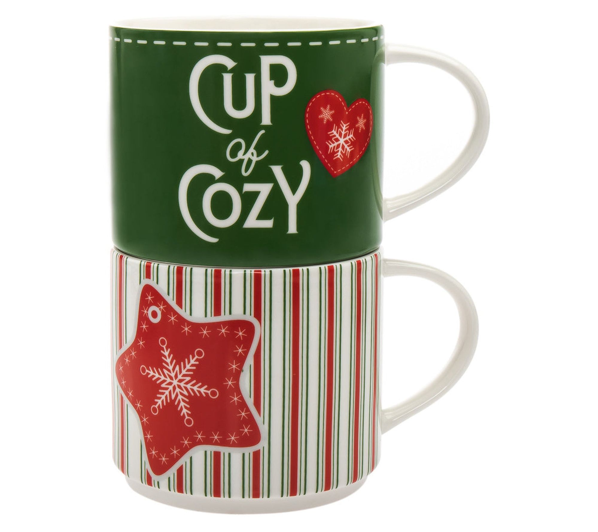 Godinger Set of 2 Cup of Cozy Stacking Mugs - QVC.com