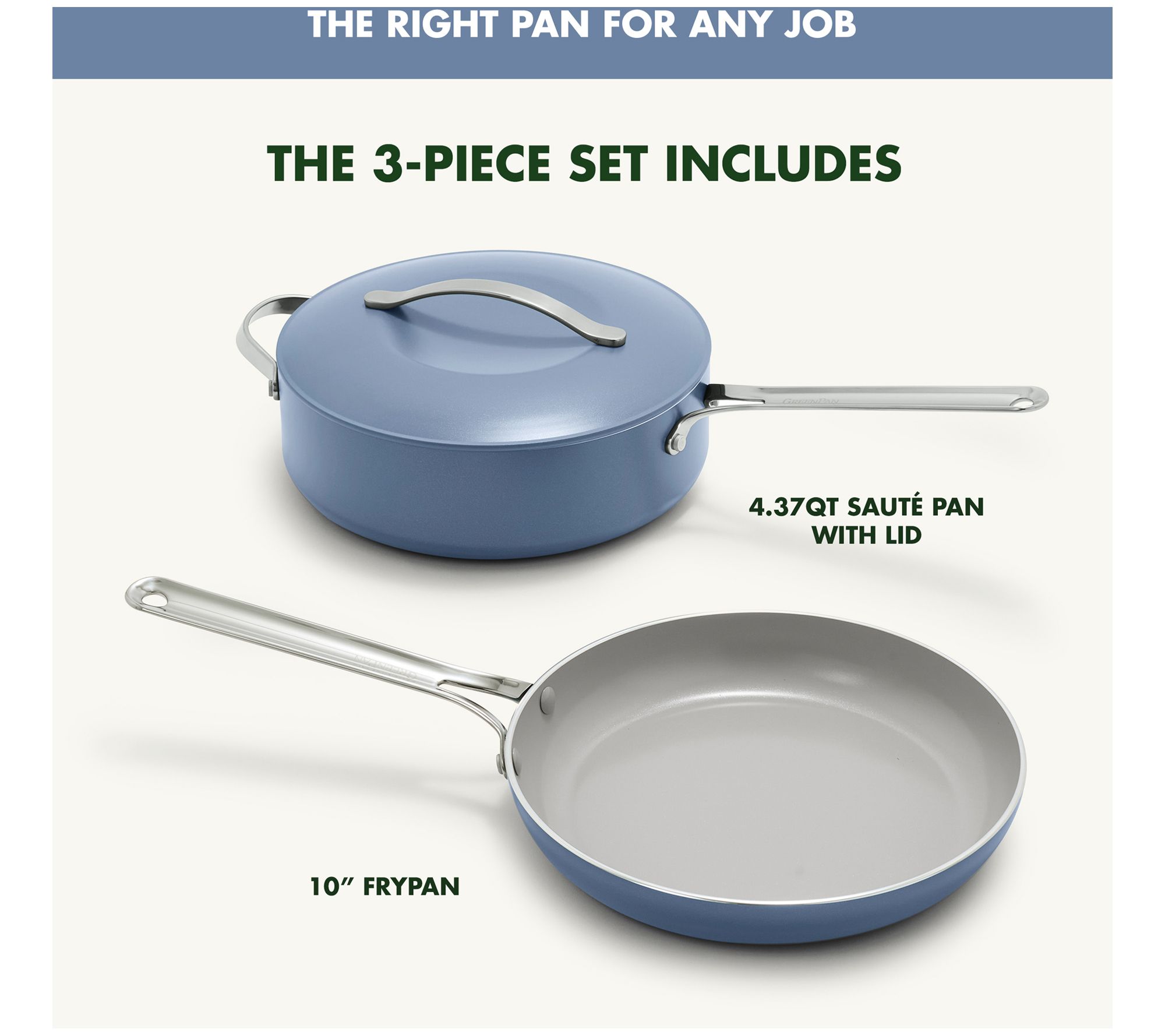 GreenPan Nova 3 Piece Frypan and Saute pan withLid Set - QVC.com