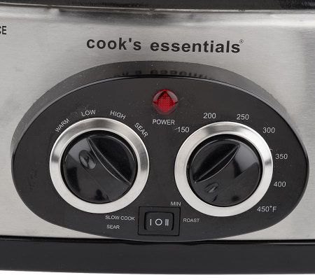 CooksEssentials 8 Quart Roaster Oven & Slow Cooker with Glass Lid - QVC.com