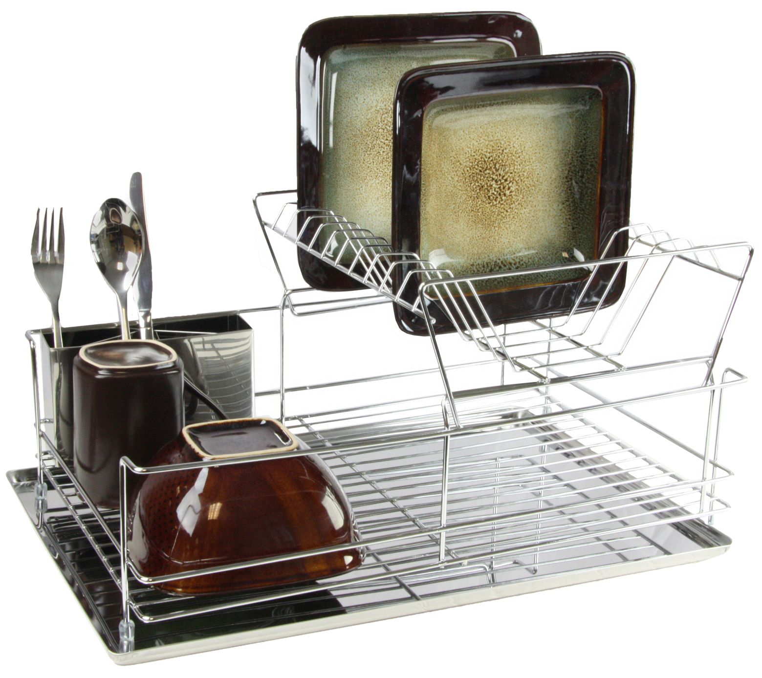 MegaChef 15.5" Stainless Iron Shelf Dish Rack - QVC.com