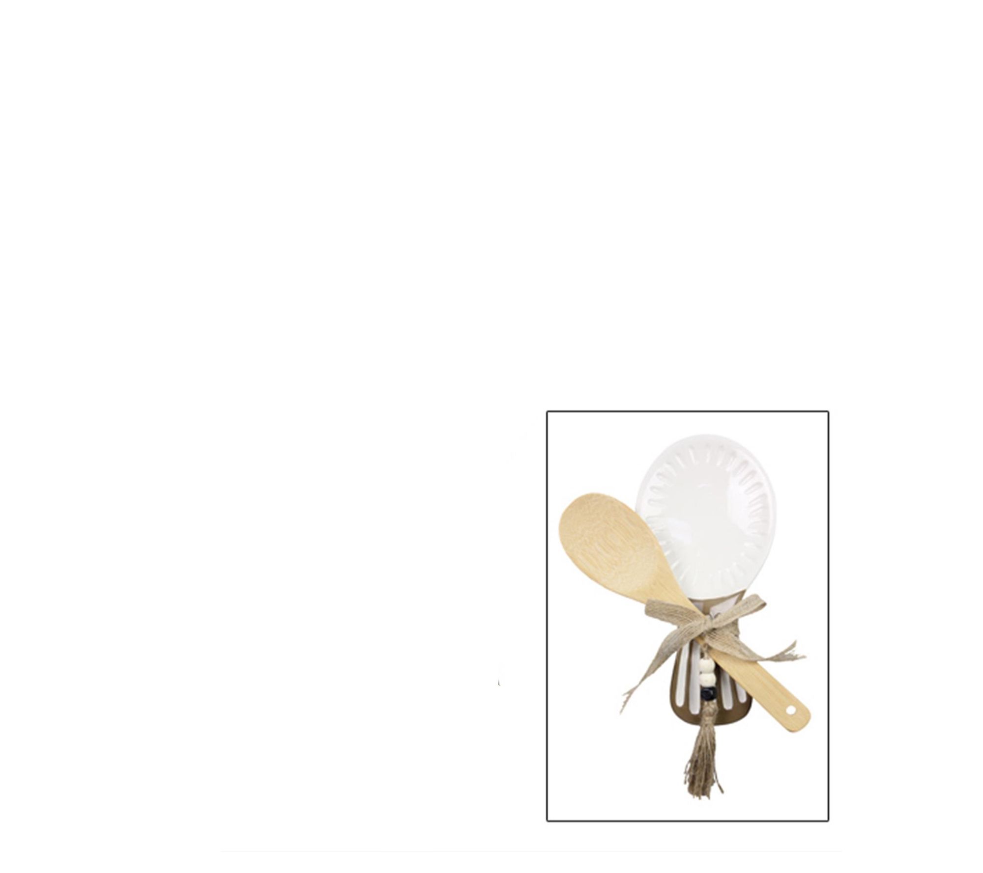 Young's Ceramic Inspirational Home Spoon Rest w/ Wood Spoon - QVC.com