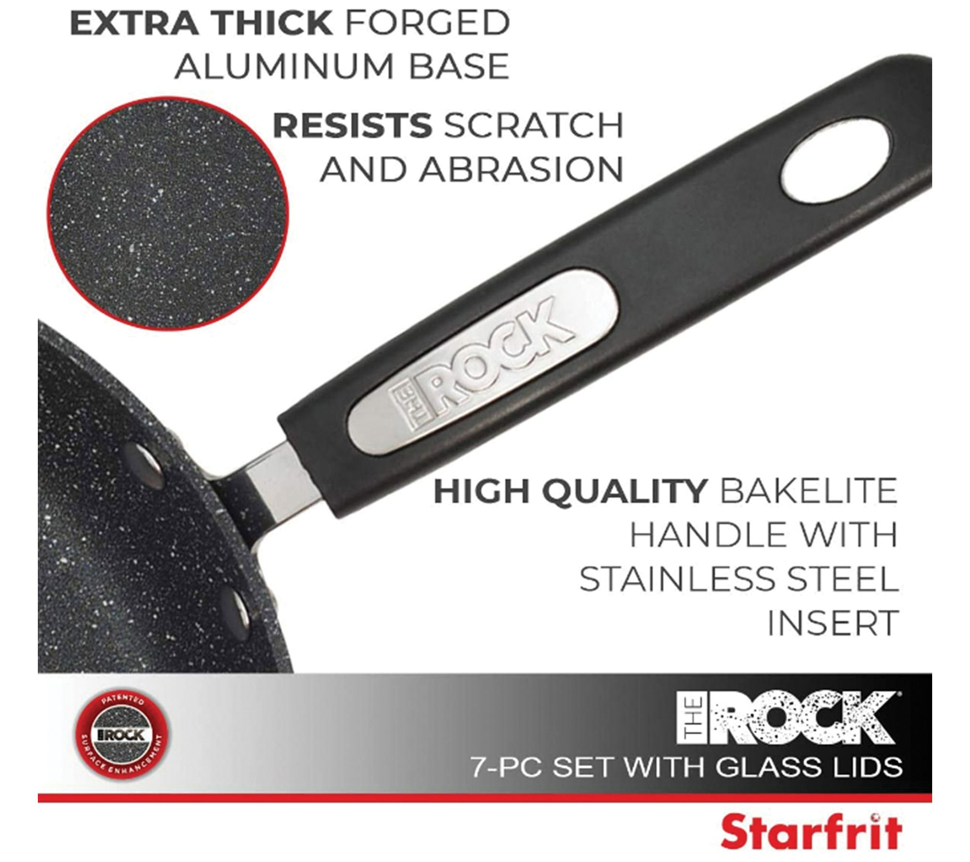 THE ROCK by Starfrit 7-Piece Cookware Set - QVC.com