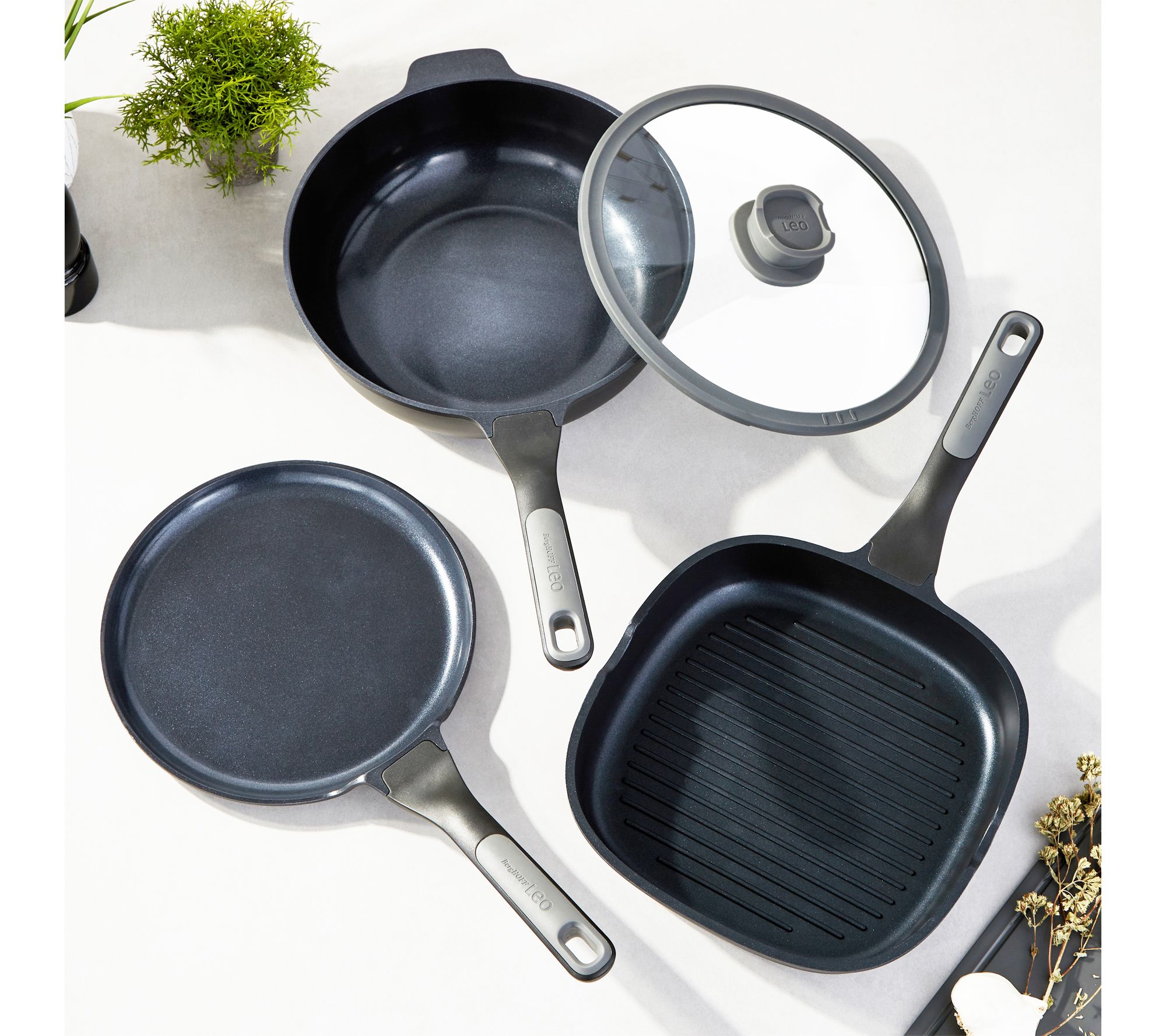 BergHOFF Stone+ 4pc Nonstick Ceramic Cookware Set - QVC.com