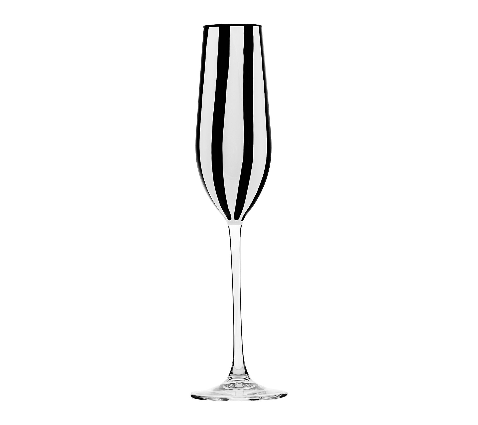 10 Strawberry Street Set of 4 Black & White Champagne Flutes - QVC.com