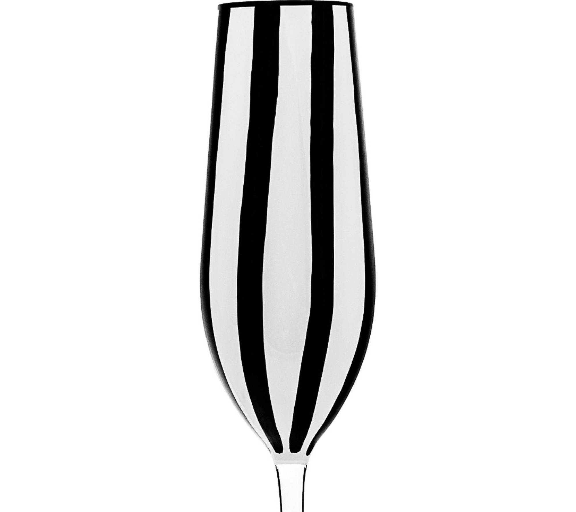 10 Strawberry Street Set of 4 Black & White Champagne Flutes - QVC.com
