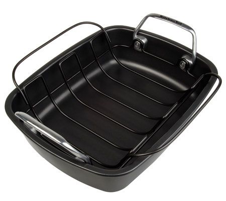 KitchenAid 16.5" x 13.5" Roaster with Floating Rack & Baster - QVC.com