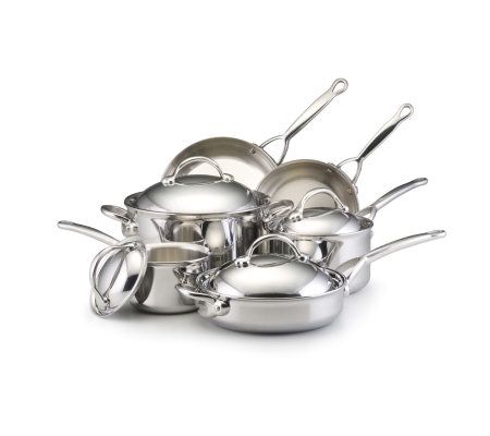 BonJour Cookware Stainless Clad 10-Piece Set - QVC.com